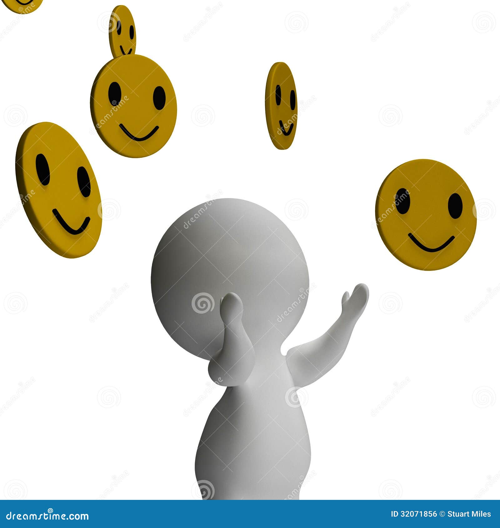 Smileys Smiling and 3d Character Showing Happiness Stock Illustration ...