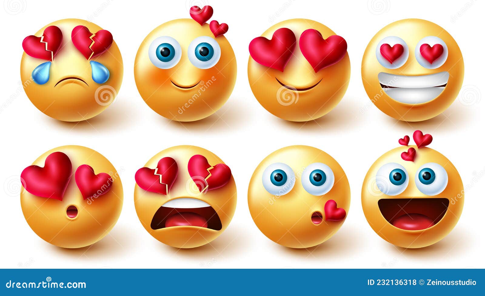 Smileys Blushing Emoticon Vector Set. 3d Emoticons In Winking, Blushing ... Smileys Blushing Emoticon Vector Set. 3d Emoticons In Winking, Blushing ...