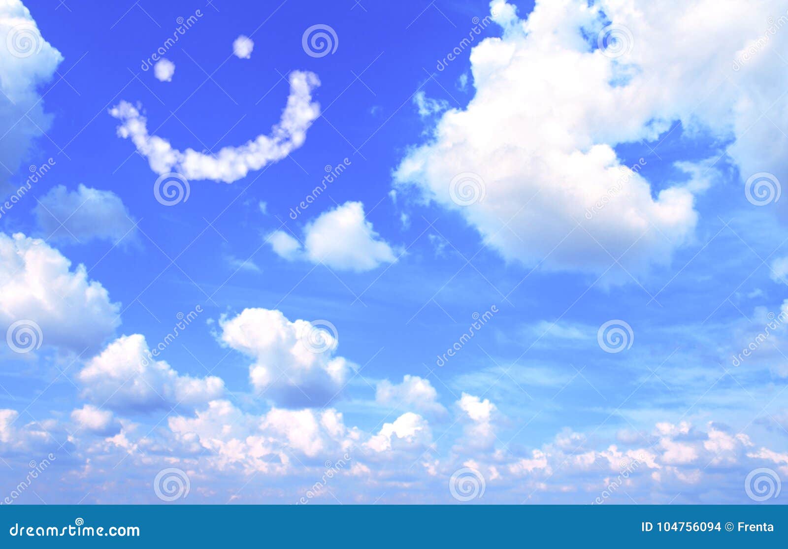 Smilie from Cloud in the Blue Sky Stock Photo - Image of friendship ...