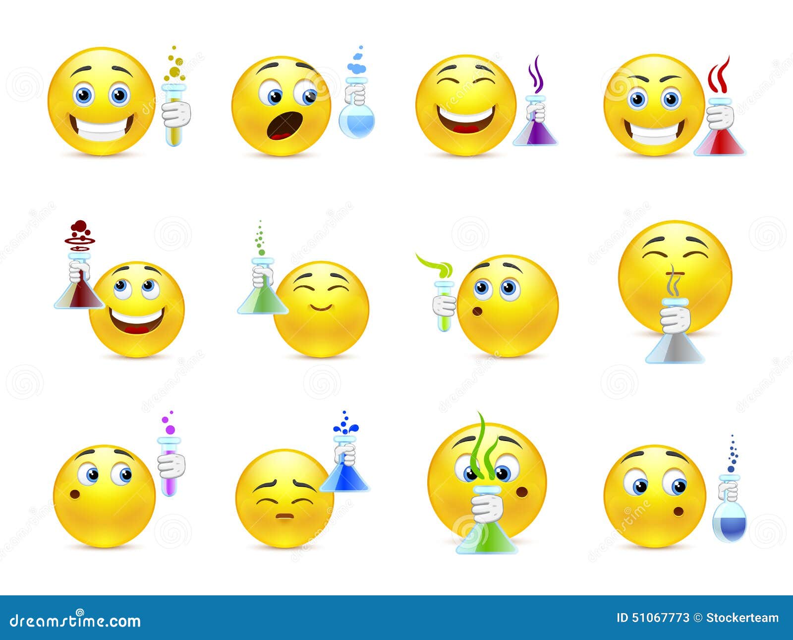 Smilies chemists stock illustration. Illustration of emotion - 51067773