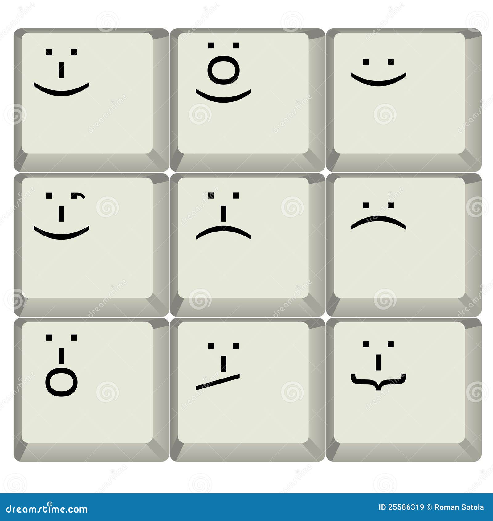Smilies de clavier illustration de vecteur. Illustration du émoticône ...