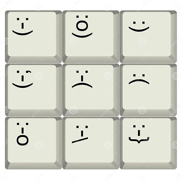 Smilies de clavier illustration de vecteur. Illustration du émoticône ...