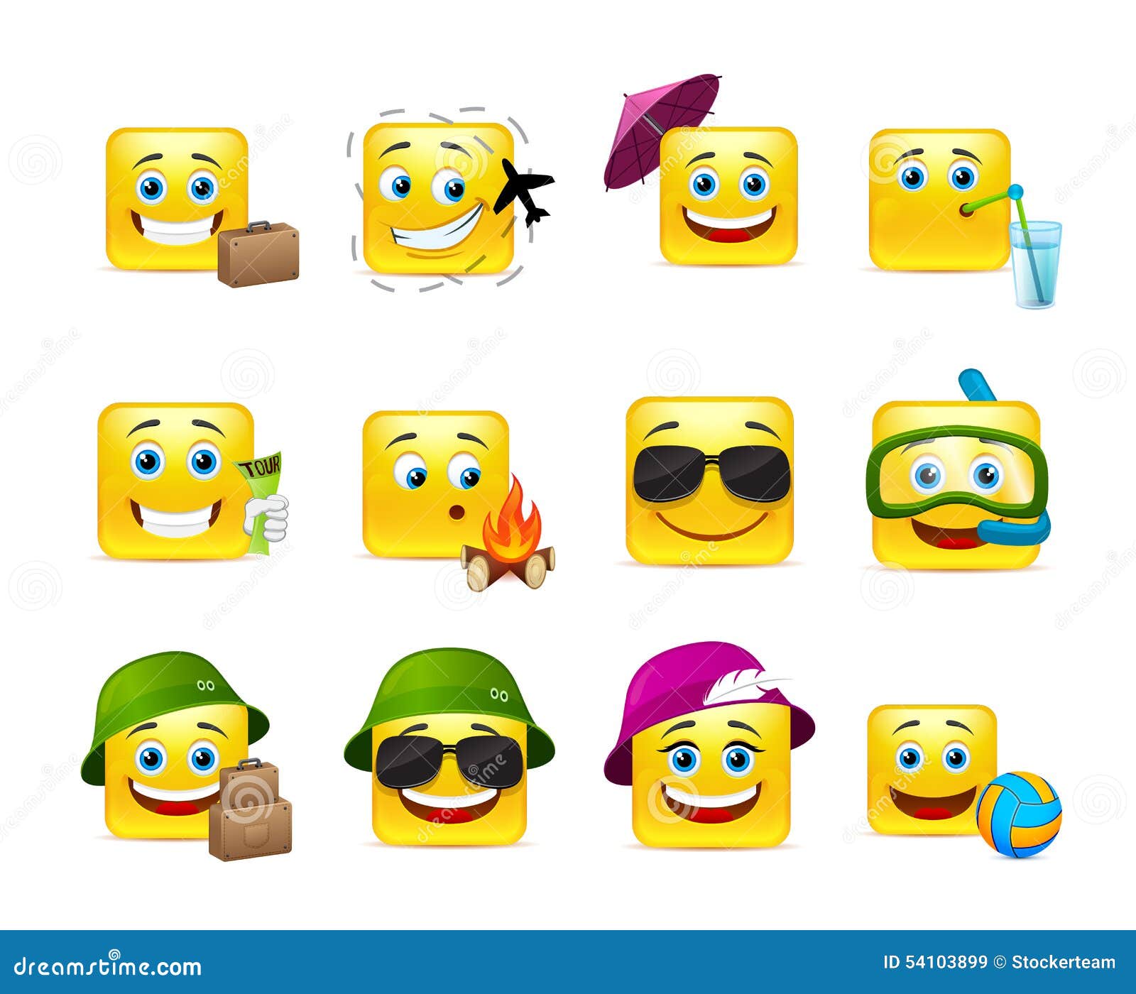 Smilies travelers stock illustration. Illustration of aircraft - 54103899