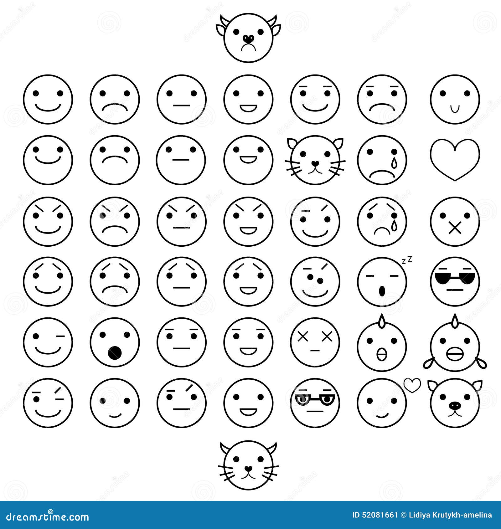 Smilies Vector Icons. Each Grouped Stock Vector - Illustration of ...