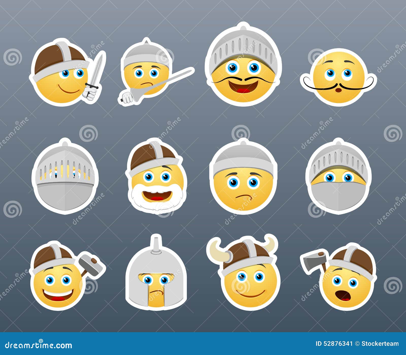 Smilies Vikings and Knights Stock Illustration - Illustration of comic ...