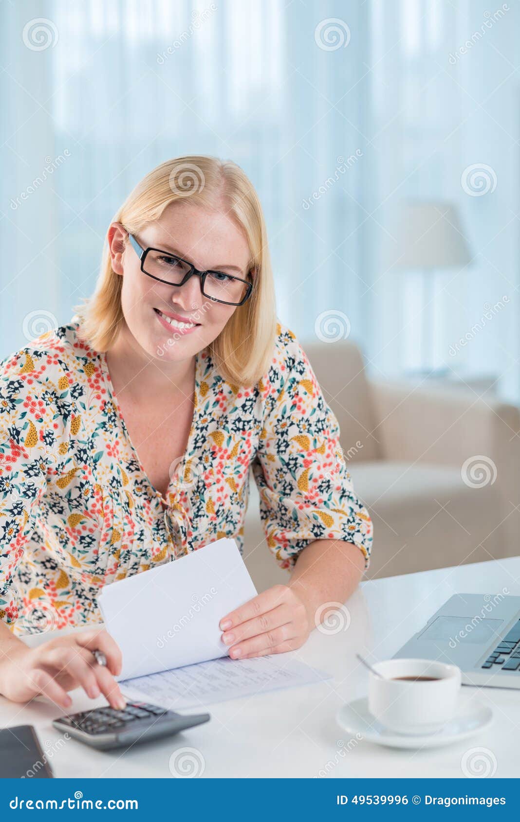 Smiling accountant stock photo. Image of caucasian, office - 49539996