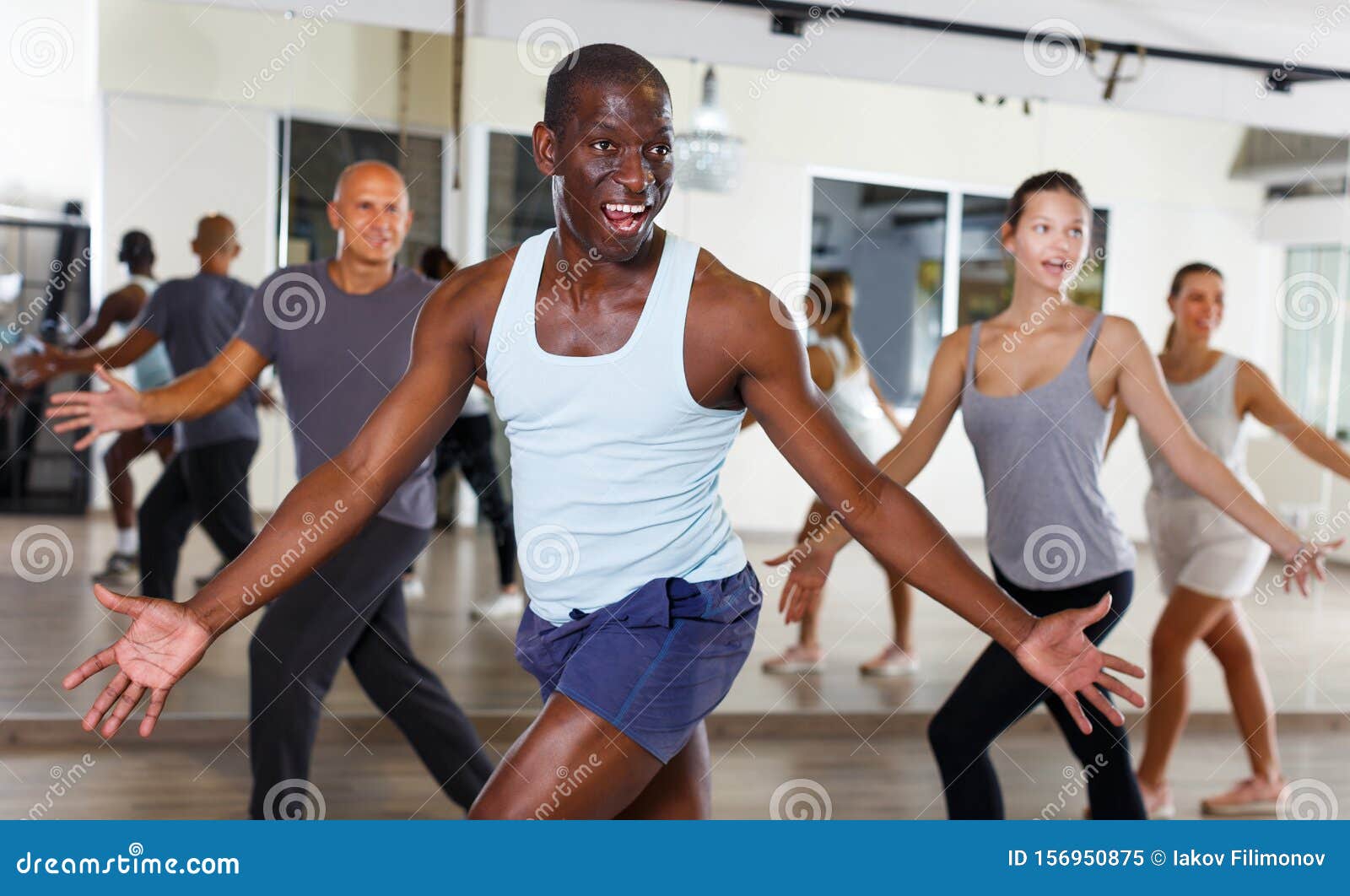Dancing People Practicing Vigorous Swing Stock Image - Image of ...