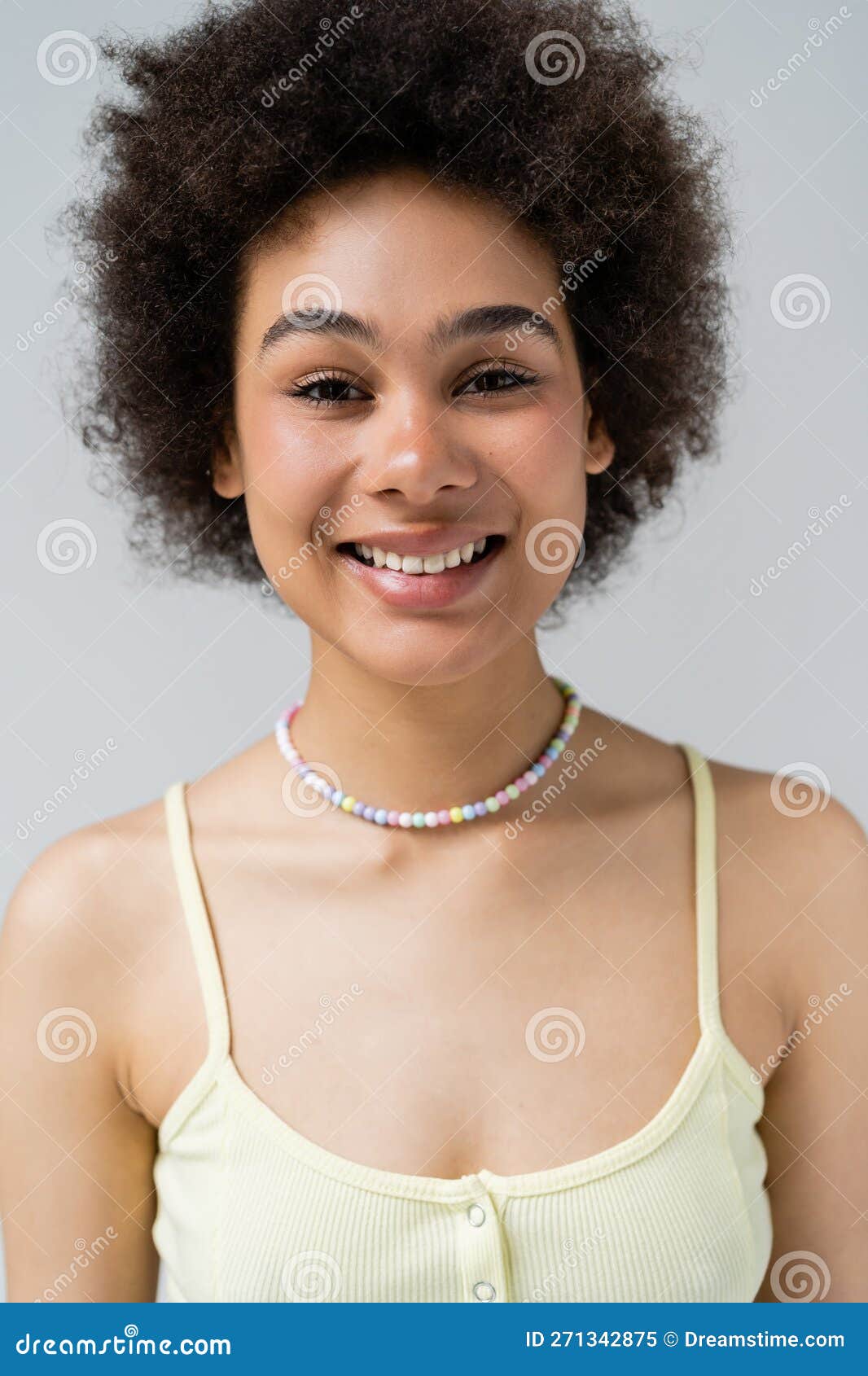 Smiling African American Woman In Top Stock Image Image Of Beauty