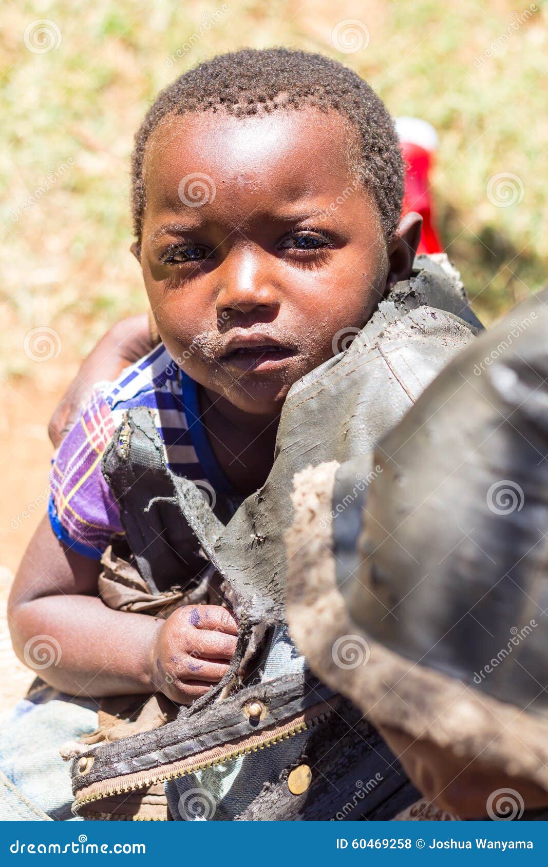 Smiling African Children Sitting In The Grass At Maasai Mara National ...