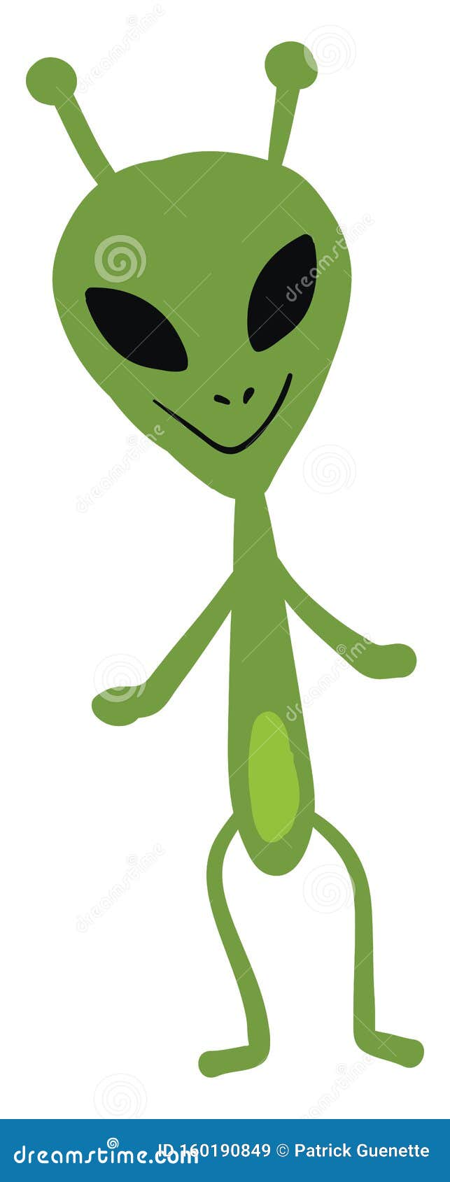 Smiling Alien Cartoon Isolated | CartoonDealer.com #40812771