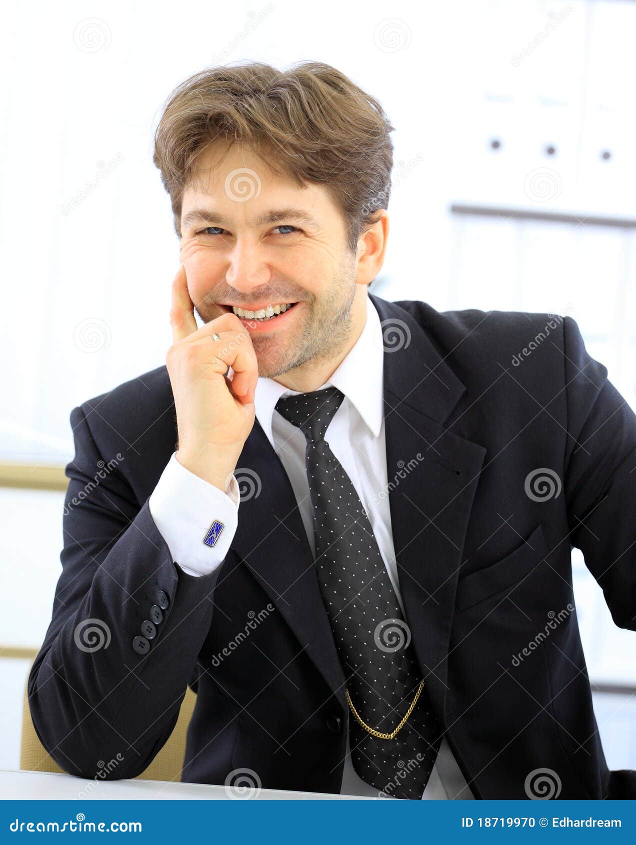 Smiling alone business man stock photo. Image of people - 18719970
