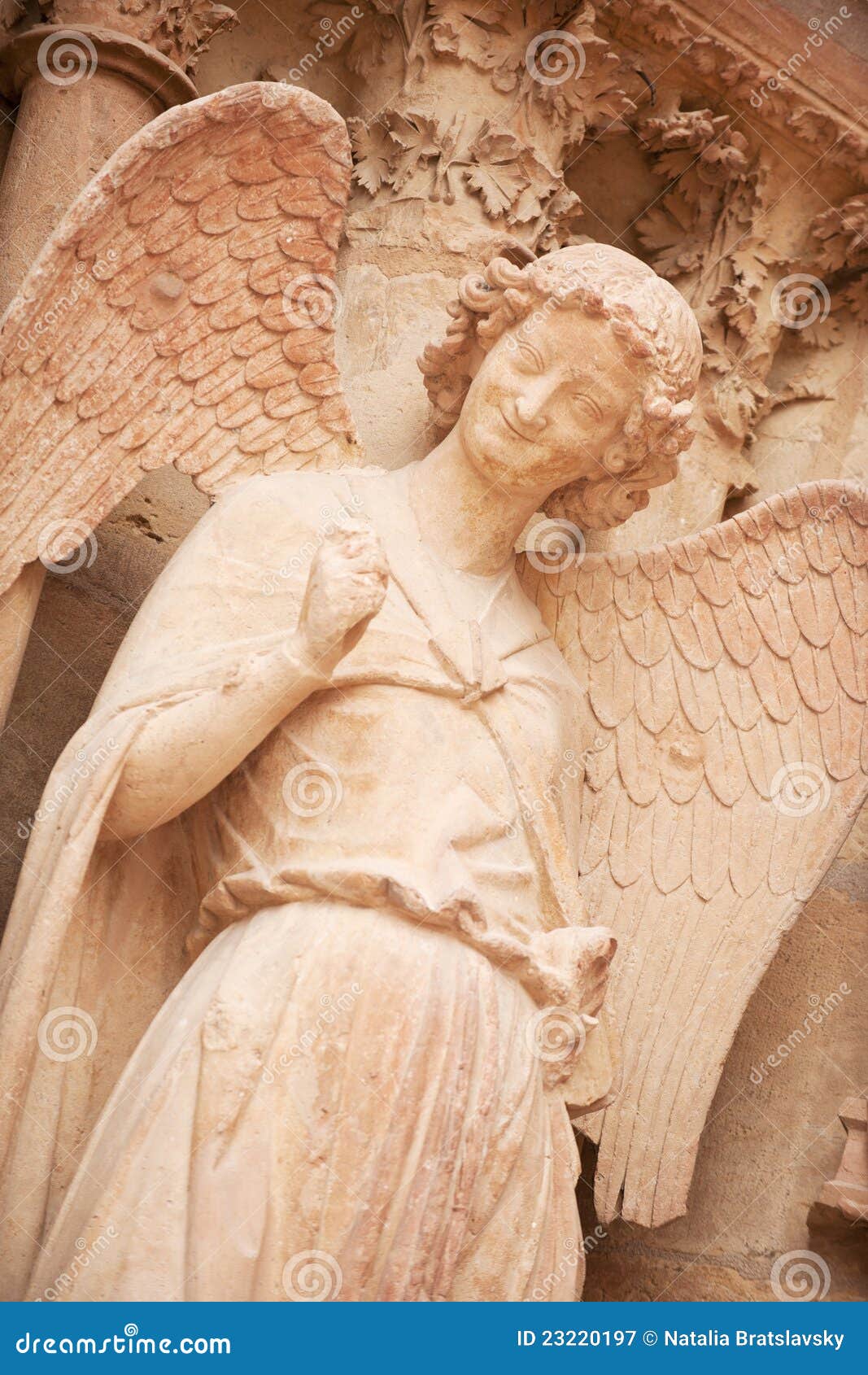 Smiling Angel With Beguiling Smile Giving A Fist Pump On The Entrance ...