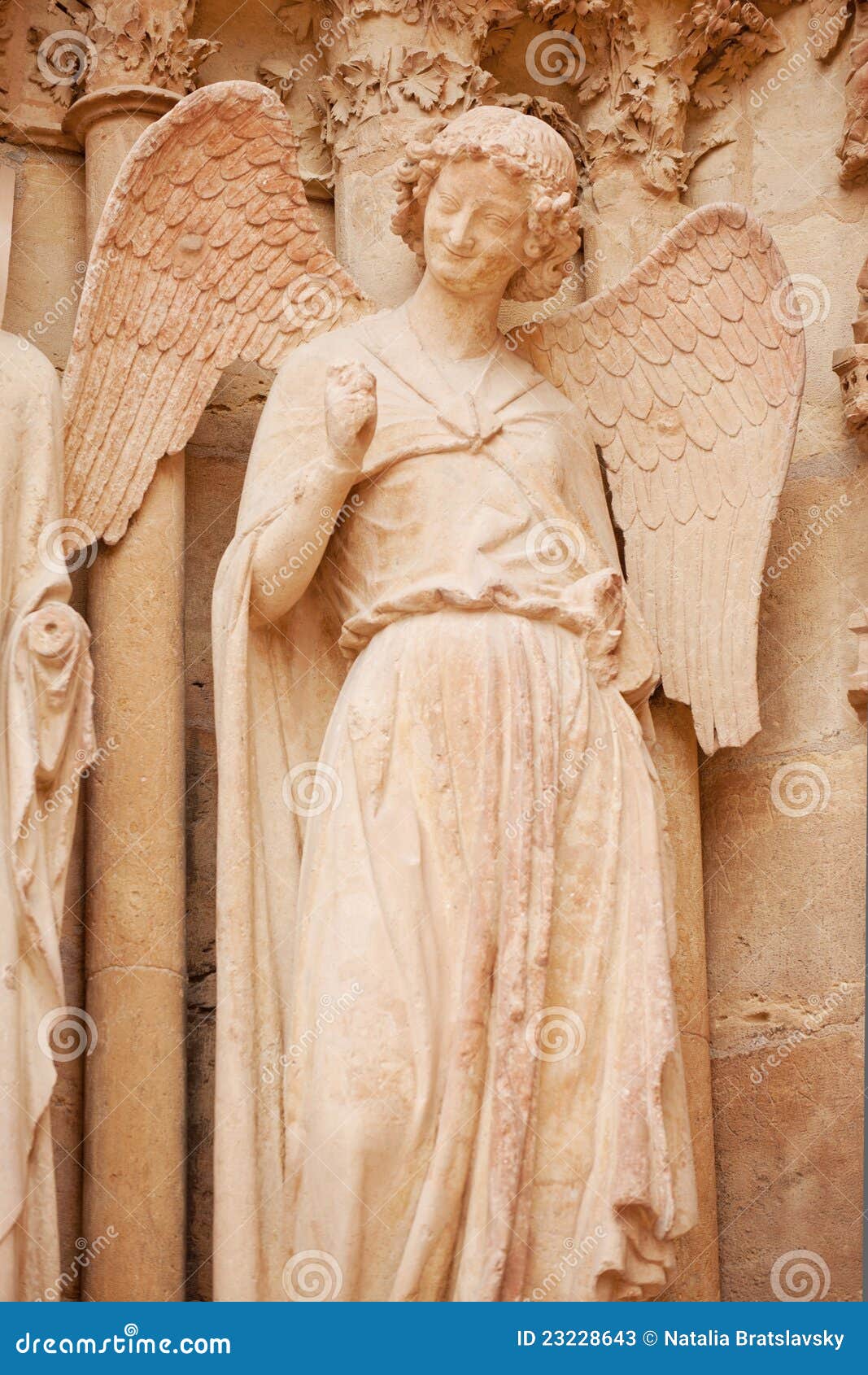 Smiling Angel With Beguiling Smile Giving A Fist Pump On The Entrance ...