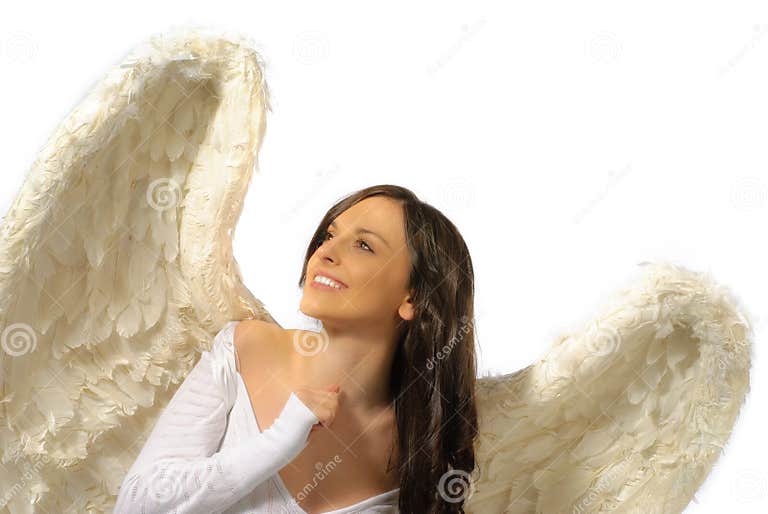 Smiling angel looking up stock photo. Image of fairy - 14413884