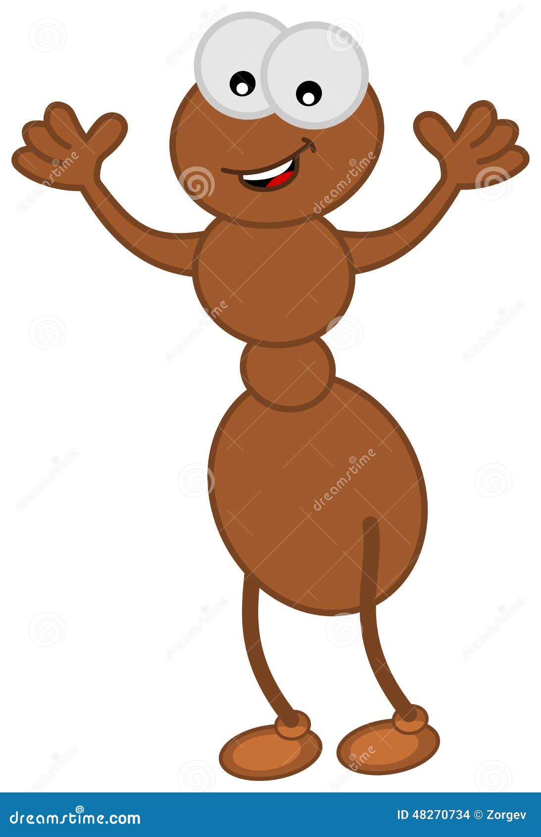 Smiling ant stock illustration. Illustration of happiness - 48270734