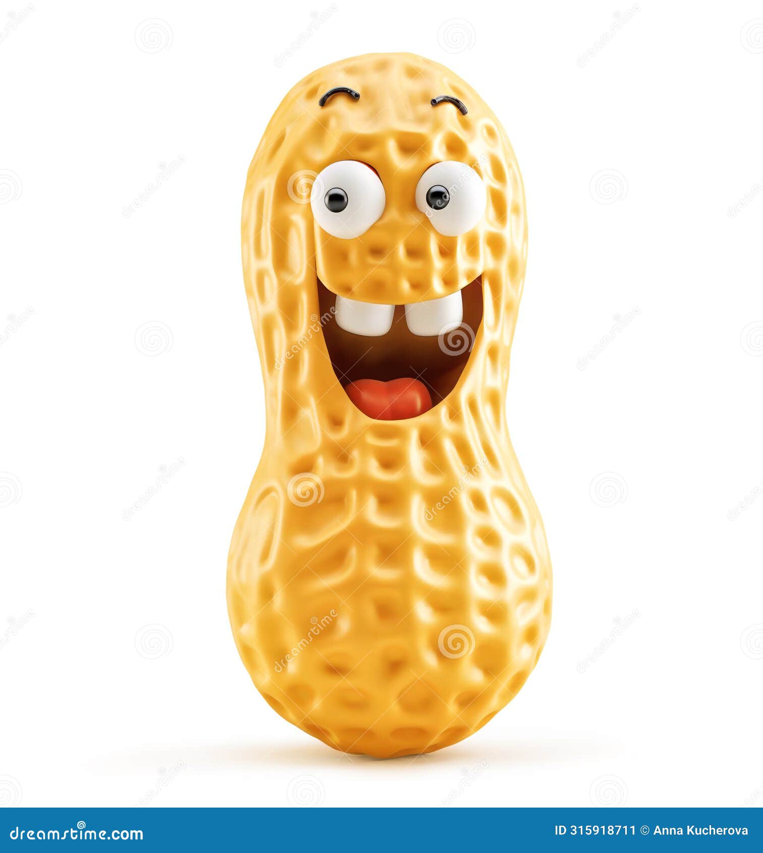 Smiling Anthropomorphic Peanut Character Stock Illustration ...