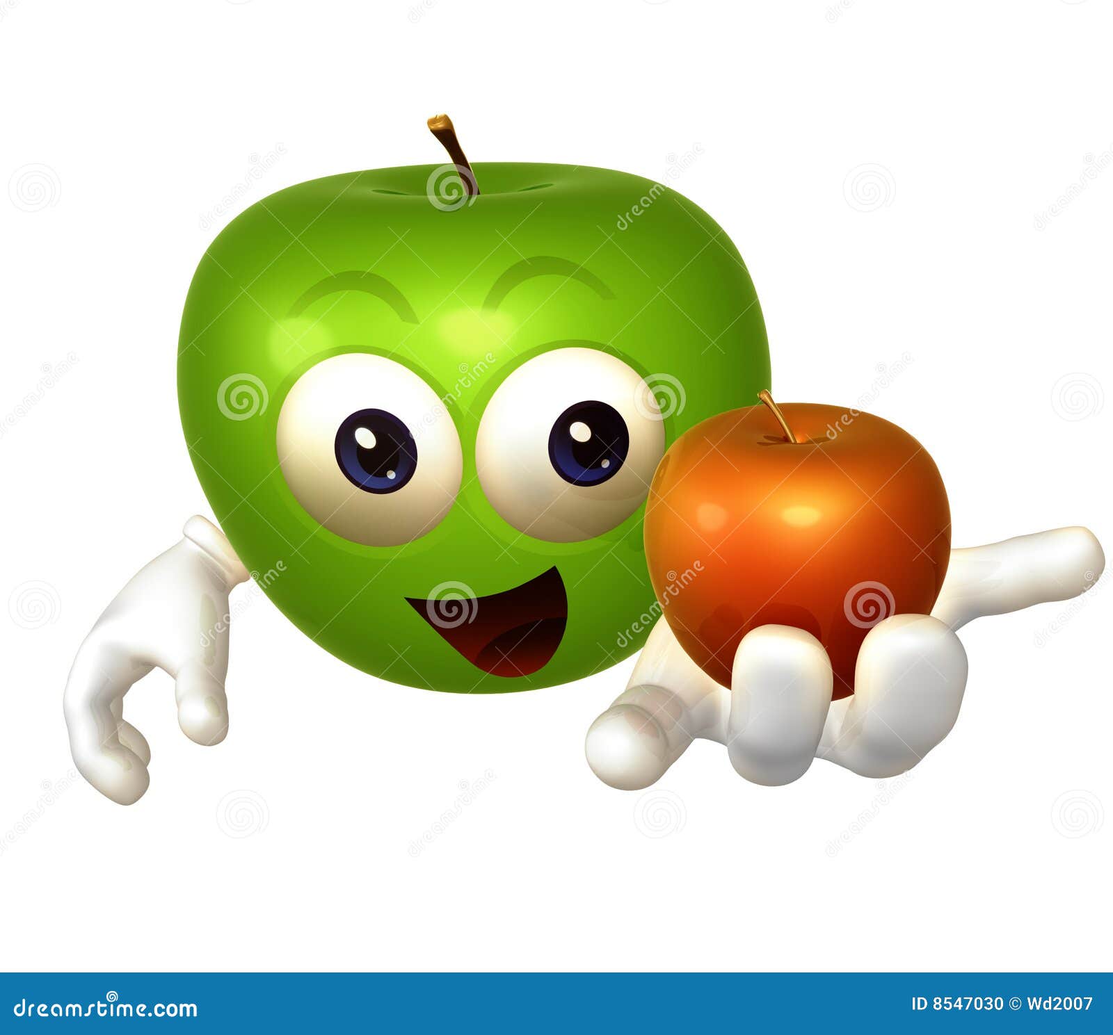 Smiling Apple Cartoon Figure Stock Illustration - Illustration of ...