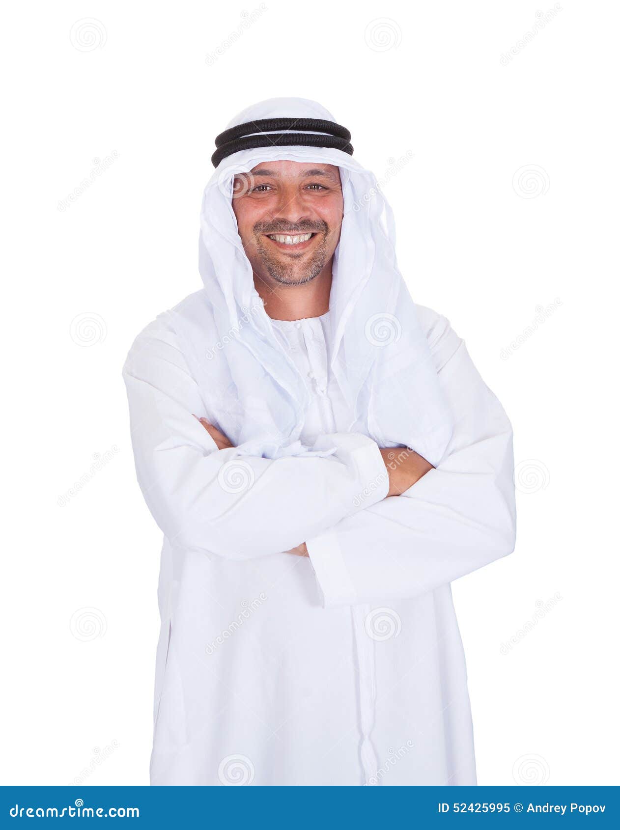 Smiling Arabian Man Standing Arms Crossed Over White Background Royalty ... Smiling Arabian Man Standing Arms Crossed Over White Background Royalty ...