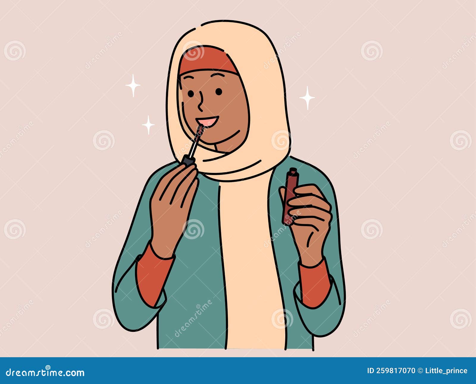 Smiling Arabic Woman Apply Lipstick Stock Vector - Illustration of ... Smiling Arabic Woman Apply Lipstick Stock Vector - Illustration of ...