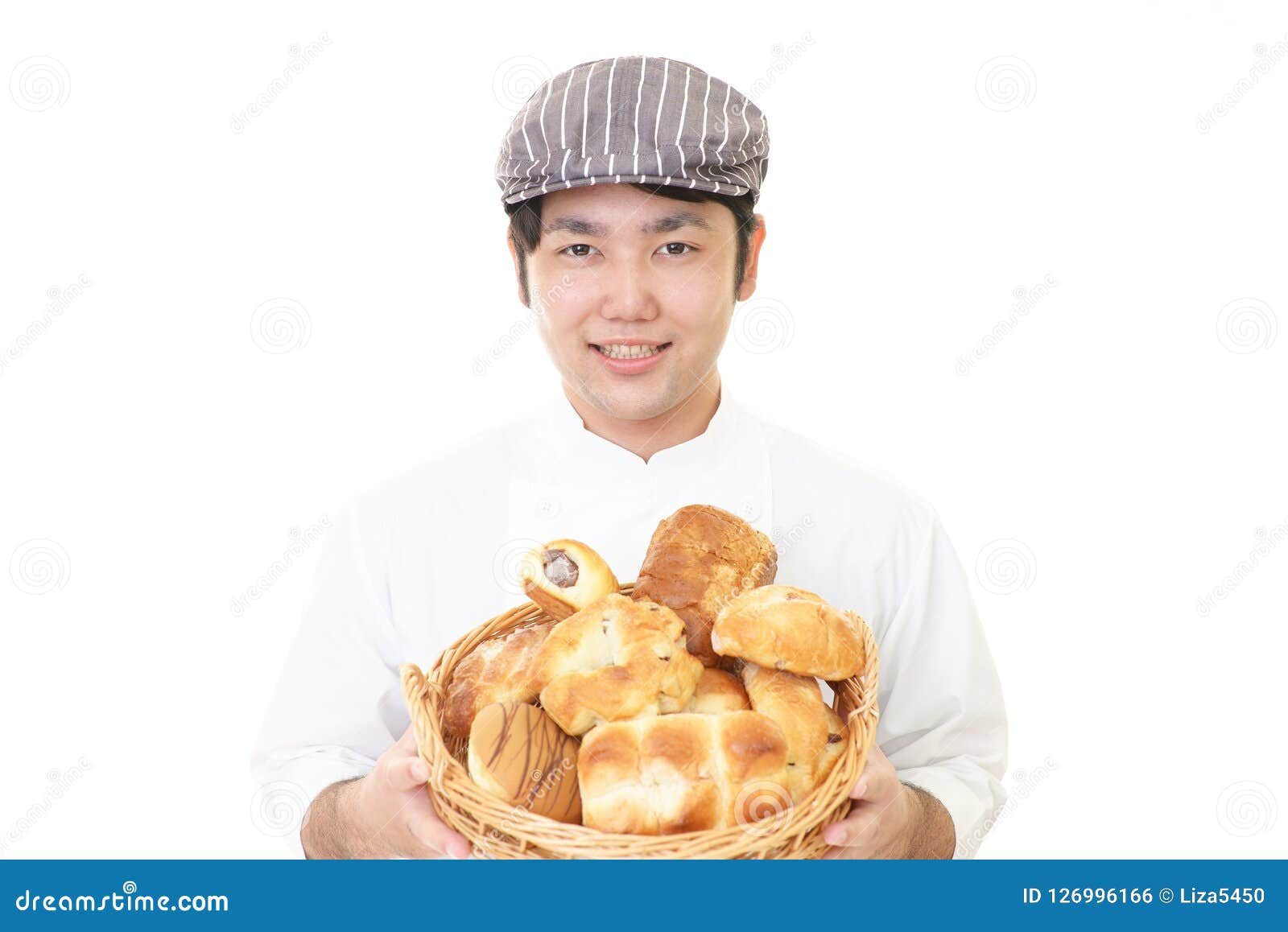 Smiling Asian baker stock photo. Image of business, cook - 126996166