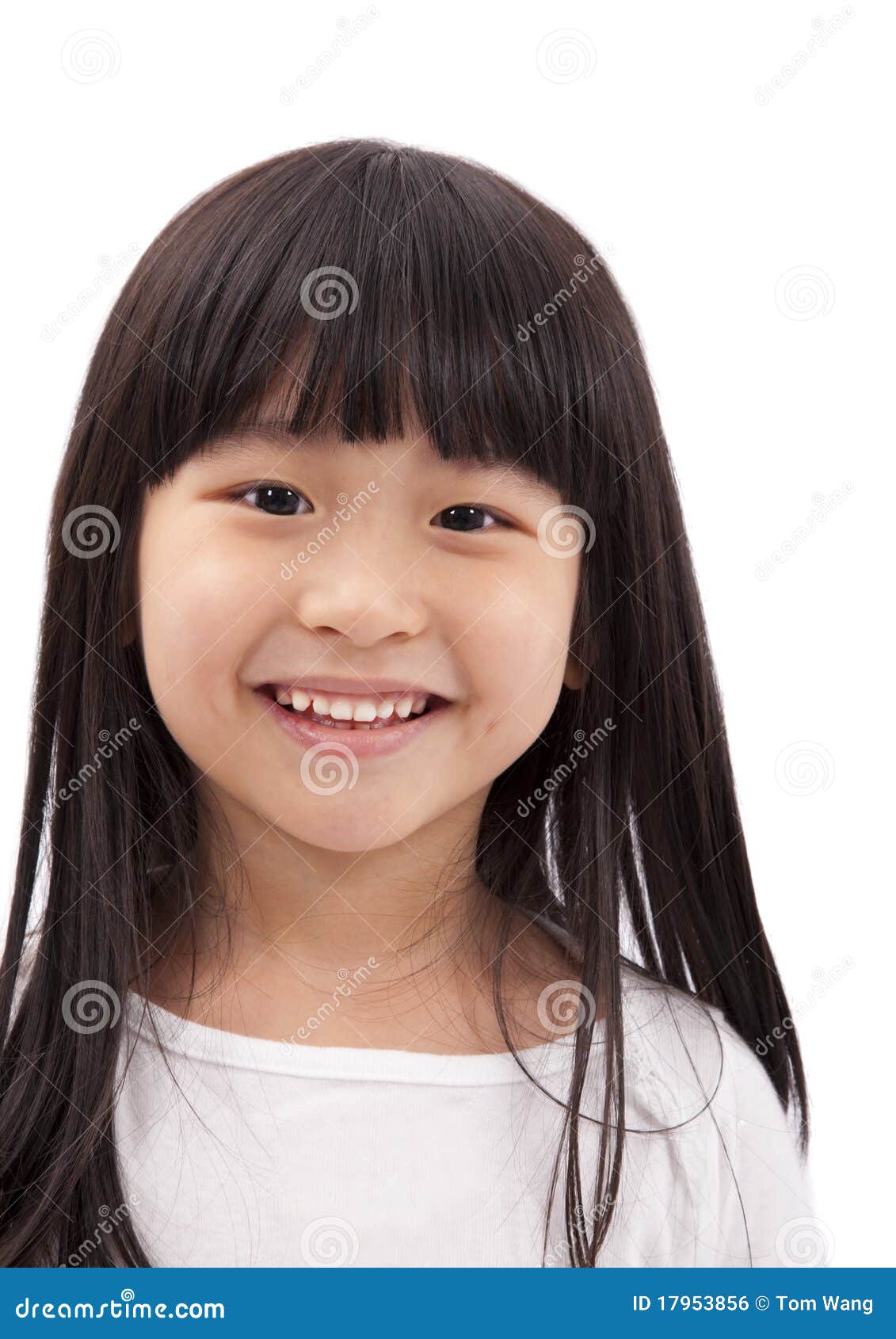 Smiling Asian little girl stock photo. Image of isolated - 17953856