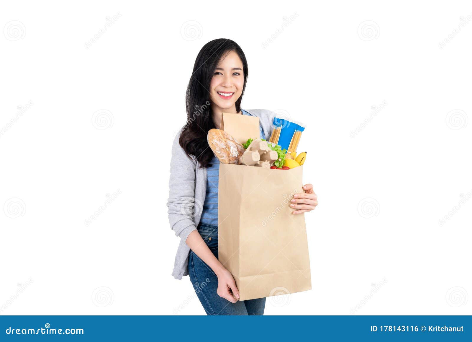 Smiling Asian Woman Holding Grocery Shopping Bag Stock Photo - Image of ... Smiling Asian Woman Holding Grocery Shopping Bag Stock Photo - Image of ...