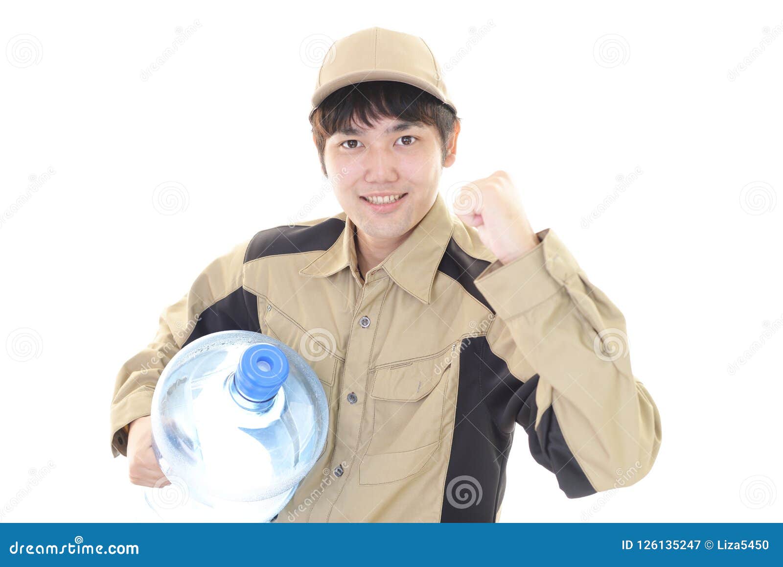 Worker with a Container of Water Stock Image - Image of healthy, heavy ...