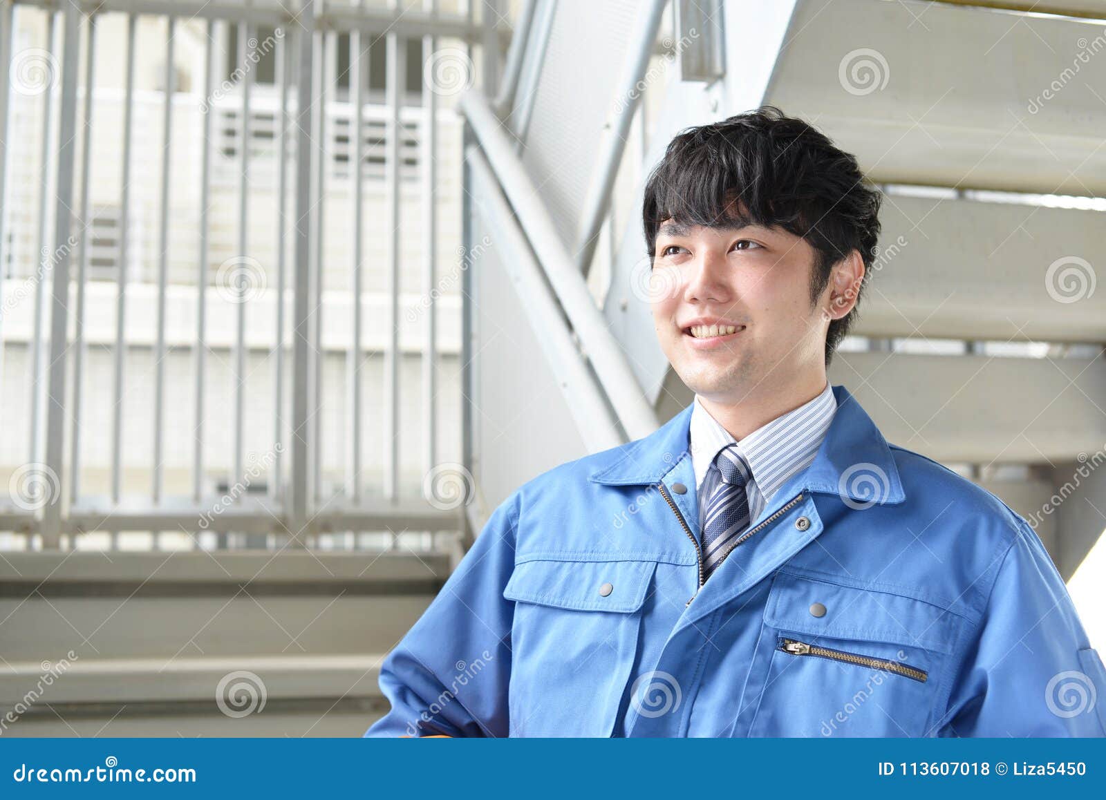 Smiling Asian worker stock photo. Image of face, healthy - 113607018