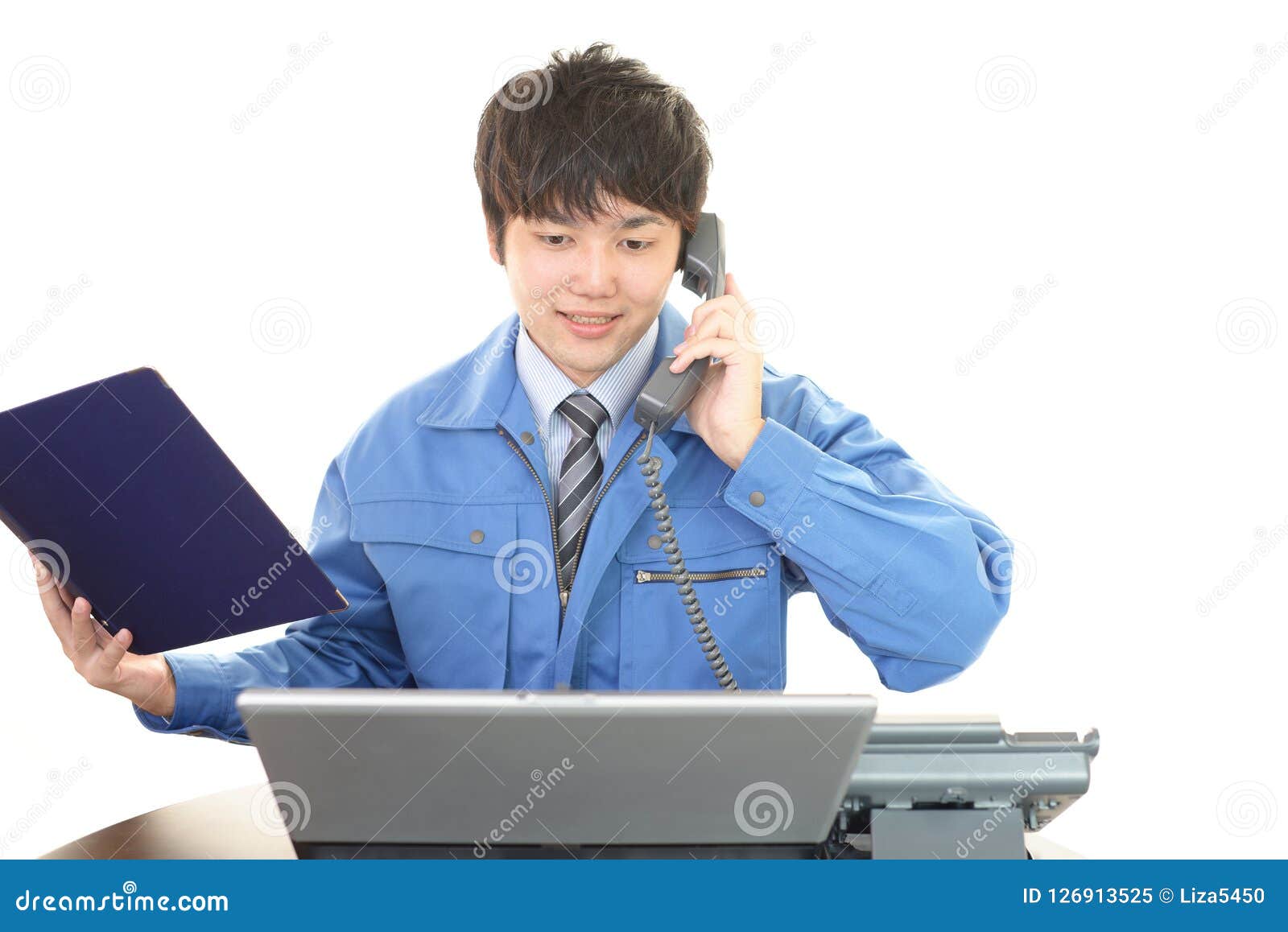 Smiling Asian worker stock image. Image of expression - 126913525