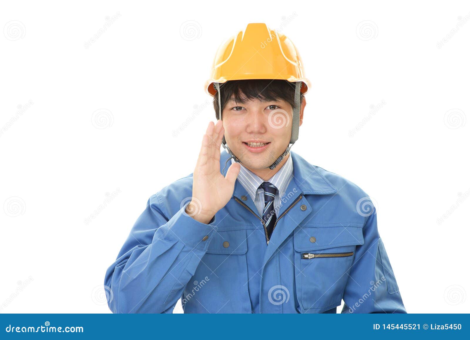 Smiling Asian worker stock image. Image of expression - 145445521