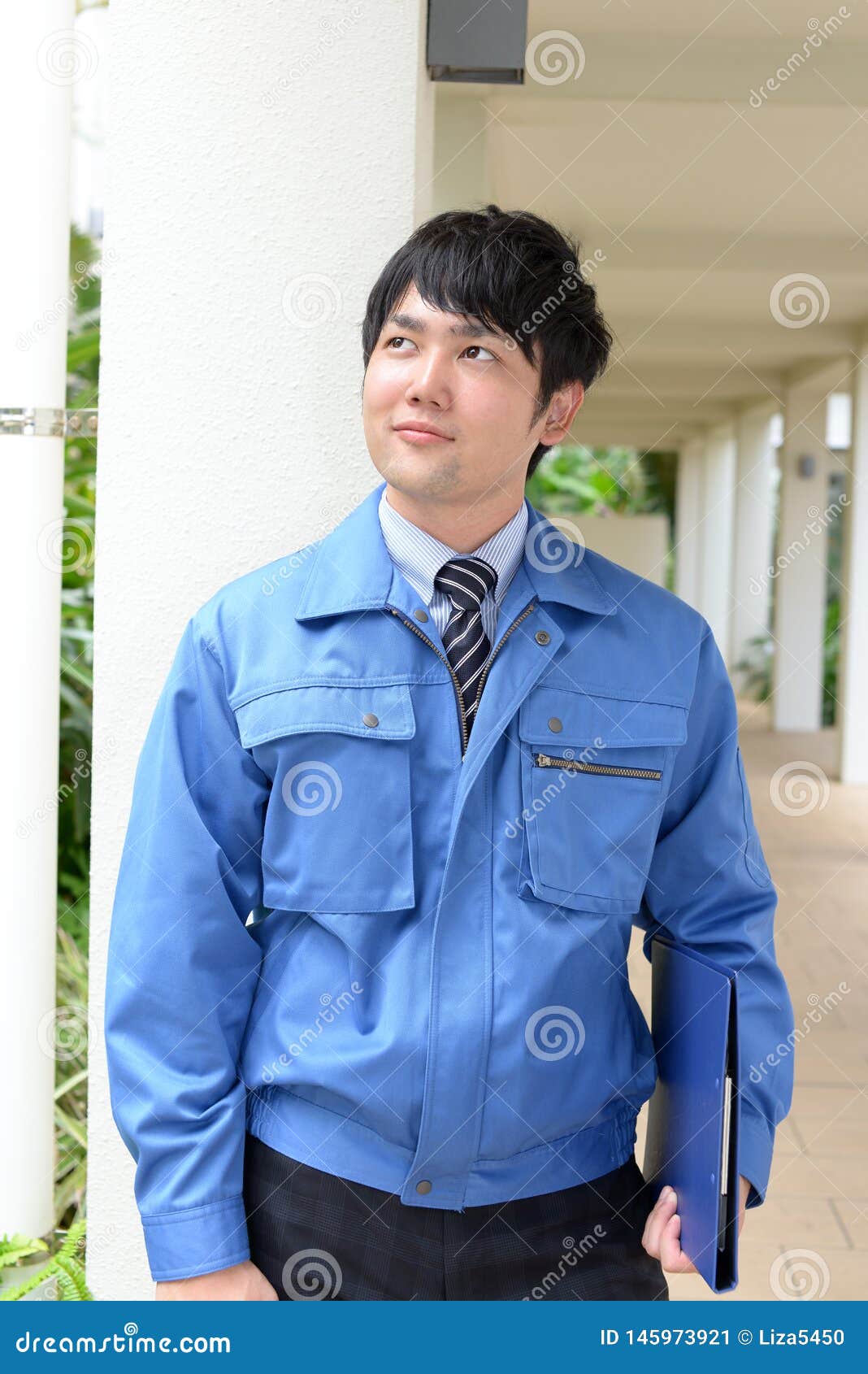 Smiling Asian worker stock image. Image of model, happy - 145973921