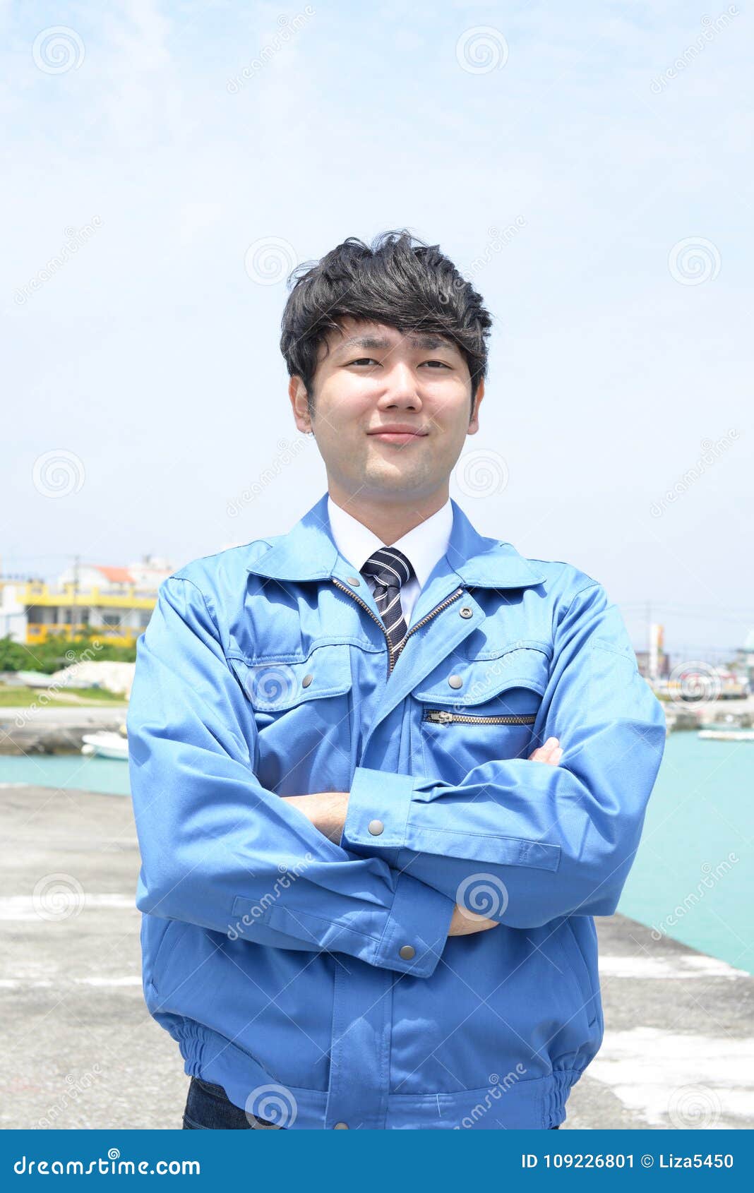 Smiling Asian worker stock image. Image of nature, cheerful - 109226801