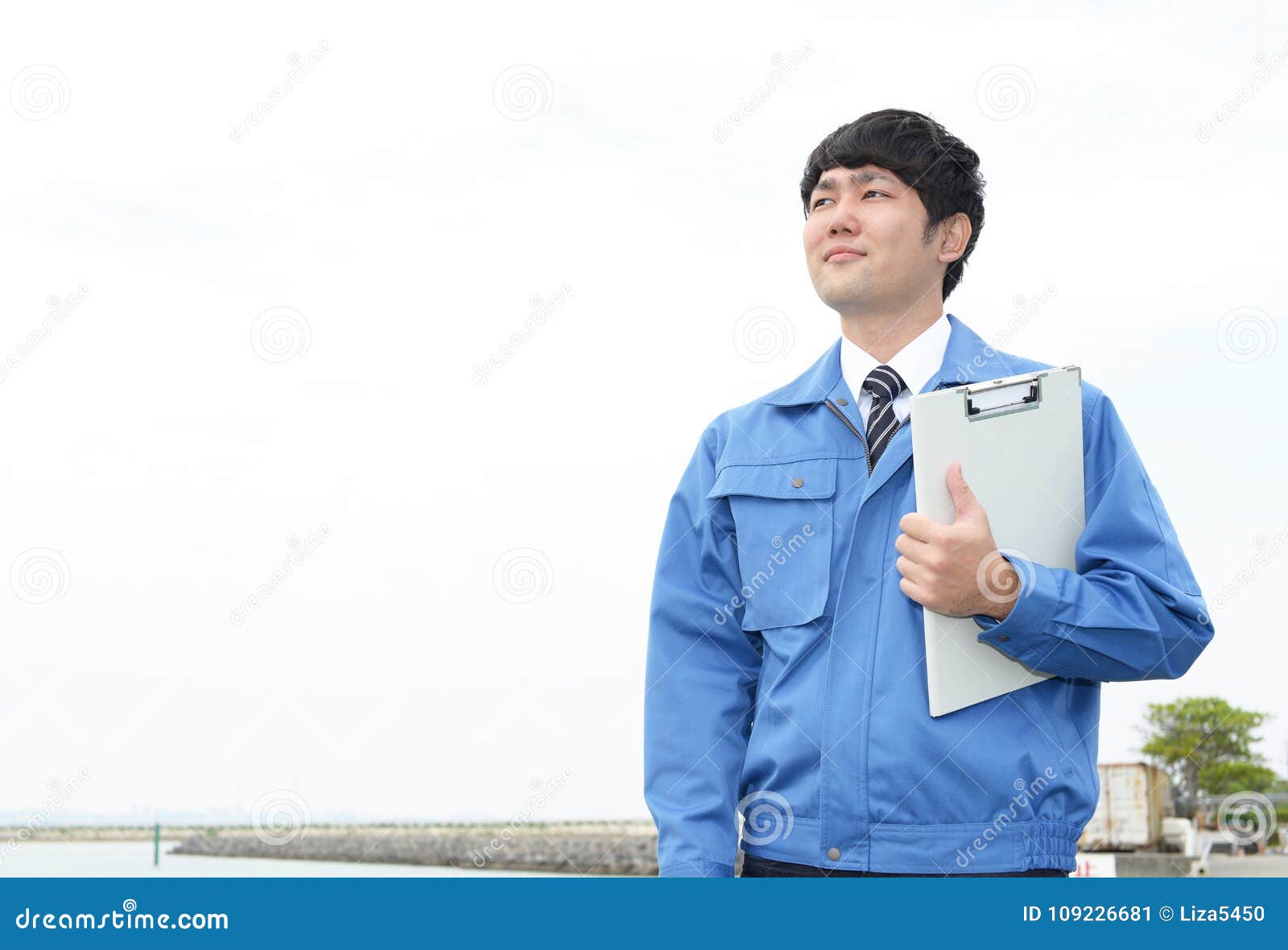 Smiling Asian worker stock image. Image of cheerful - 109226681