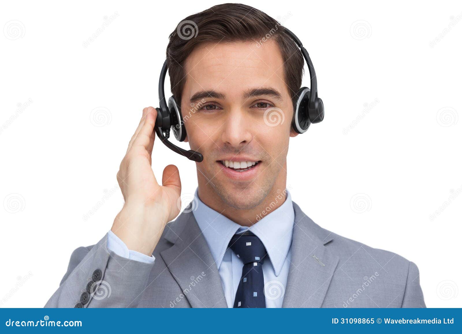 Smiling Assistant with Headset Stock Image - Image of talk, business ...