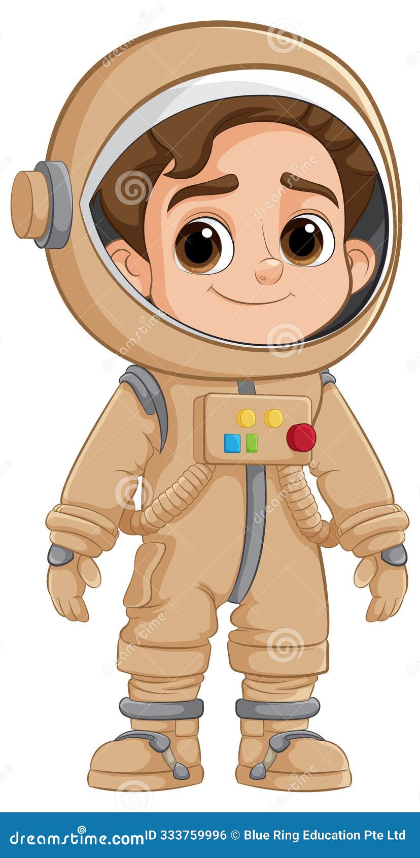 Smiling astronaut stock illustration. Illustration of buttons - 333759996