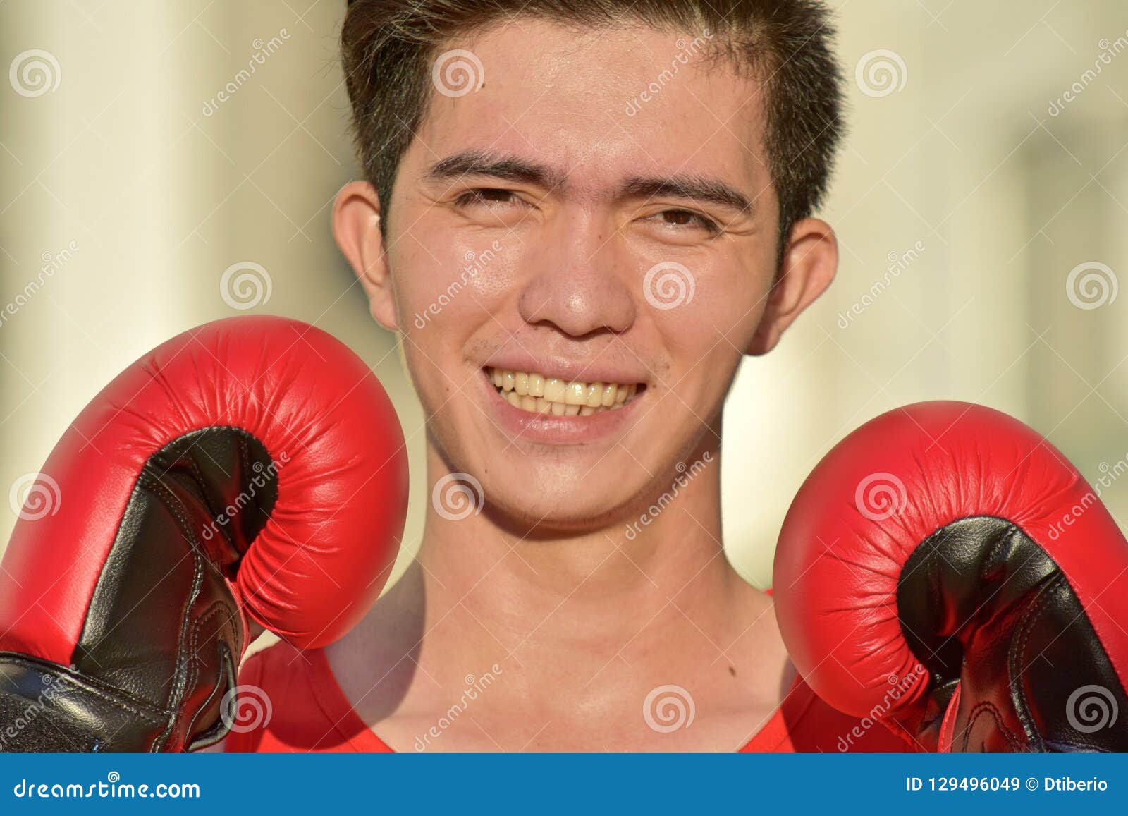 Smiling Athlete Diverse Male Boxer Stock Image - Image of athlete ...