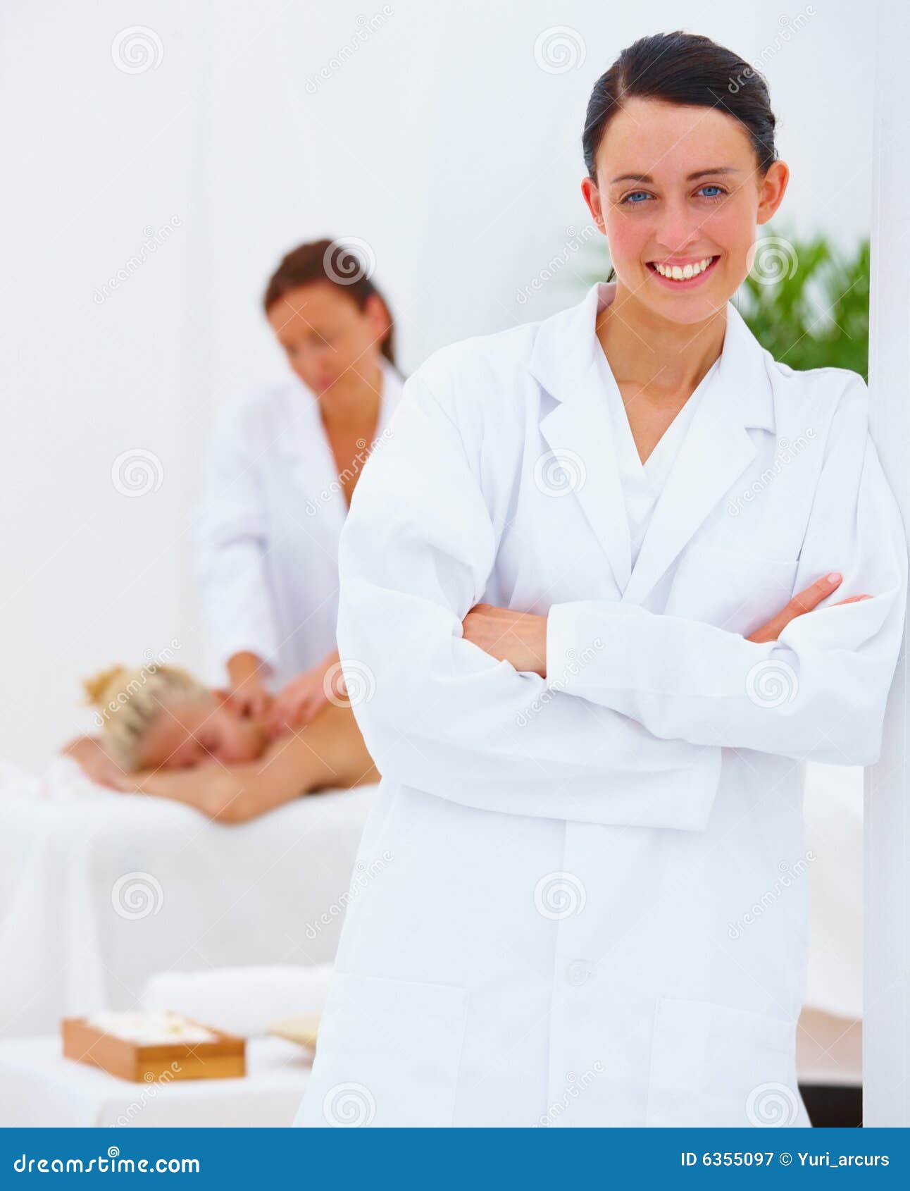 Smiling Attractive Female Therapist at Spa Stock Image - Image of care ...