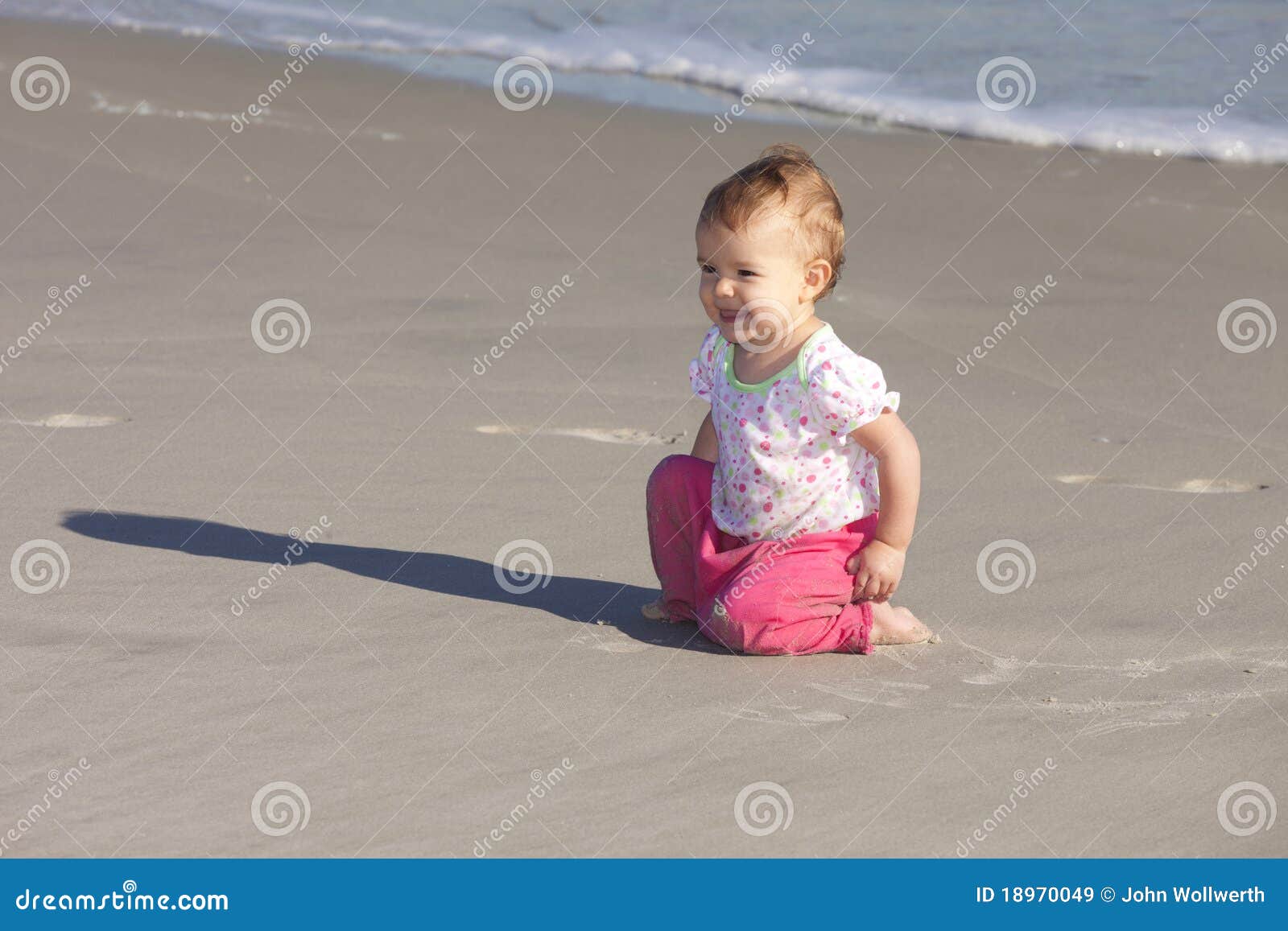 Smiling baby on the beach stock image. Image of sunny - 18970049