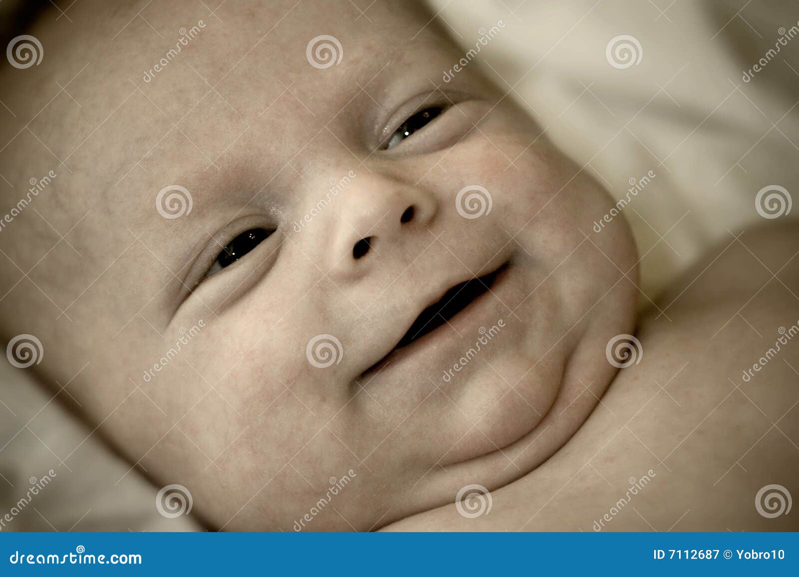 Smiling Baby Face stock image. Image of close, blue, bright - 7112687