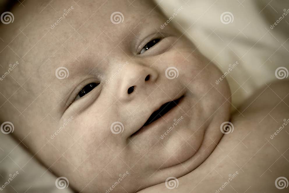 Smiling Baby Face stock image. Image of close, blue, bright - 7112687