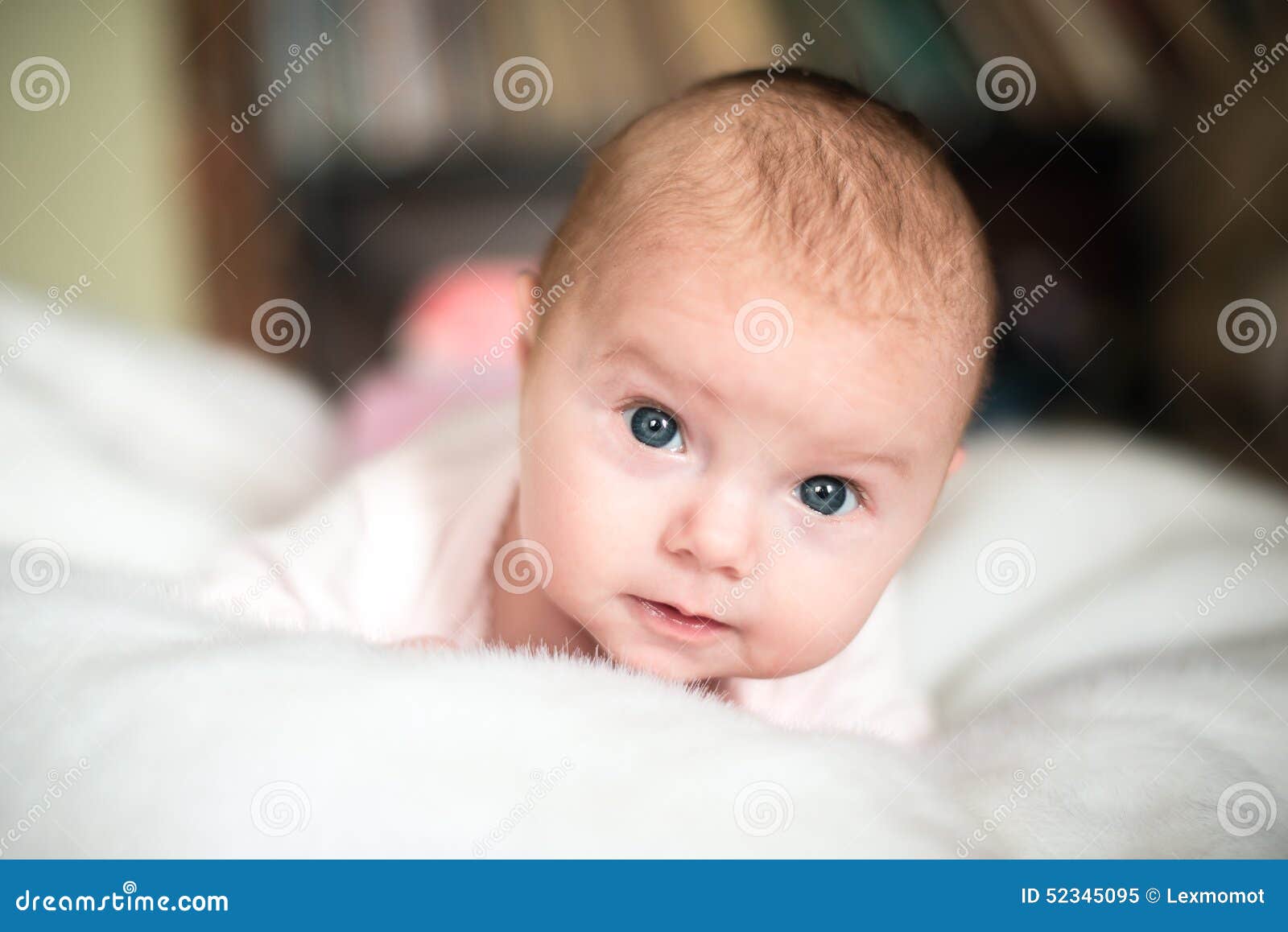 Smiling Baby Looking at Camera Under Stock Image - Image of beauty ...