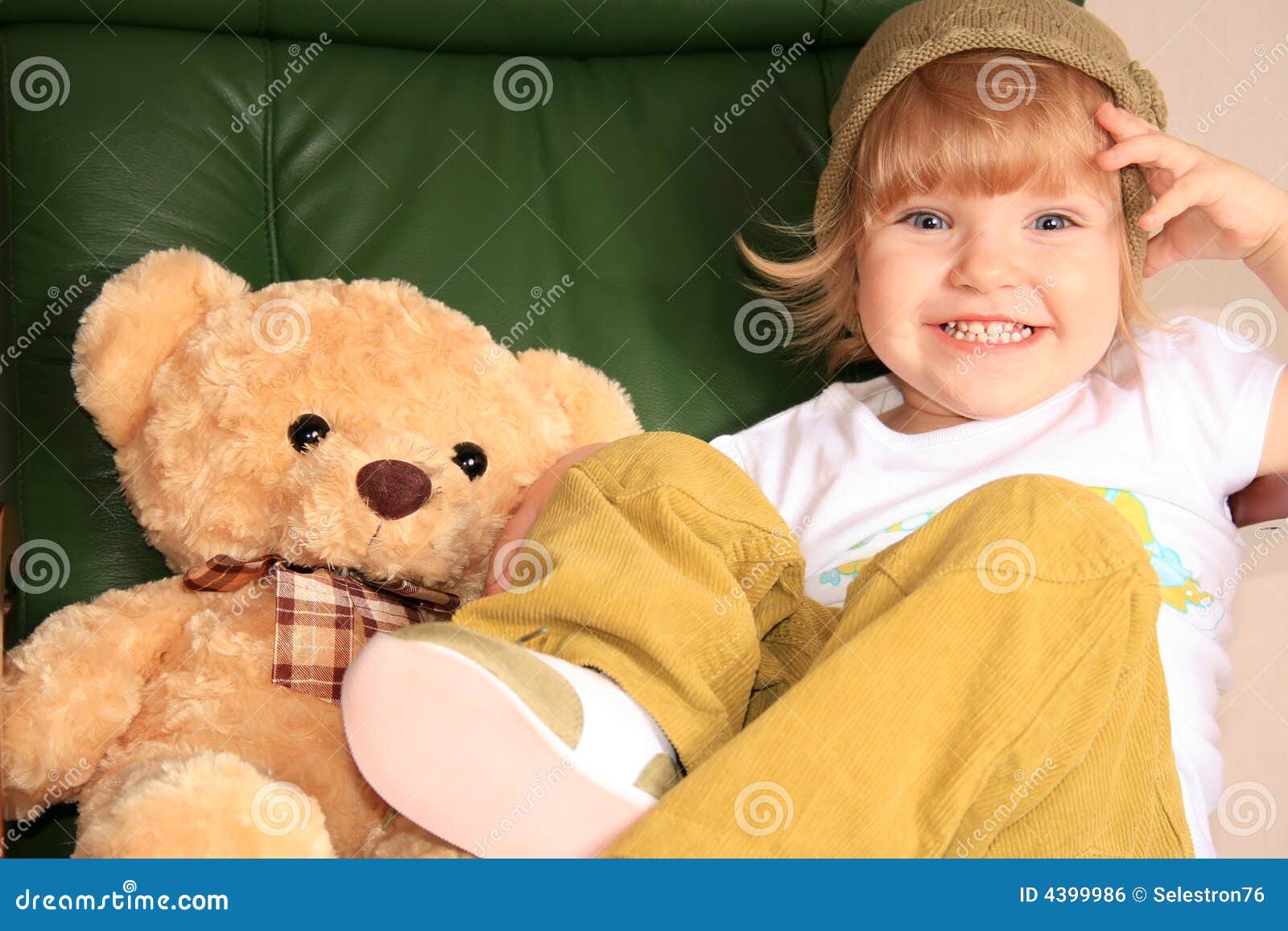 Smiling Baby with a Toy Bear Stock Photo - Image of infant, expression ...