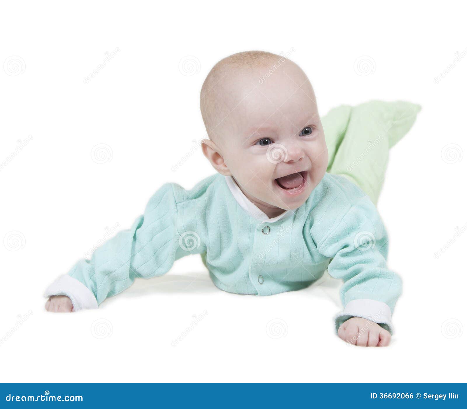 Smiling Baby on White Background Stock Photo - Image of emotion, babies ...