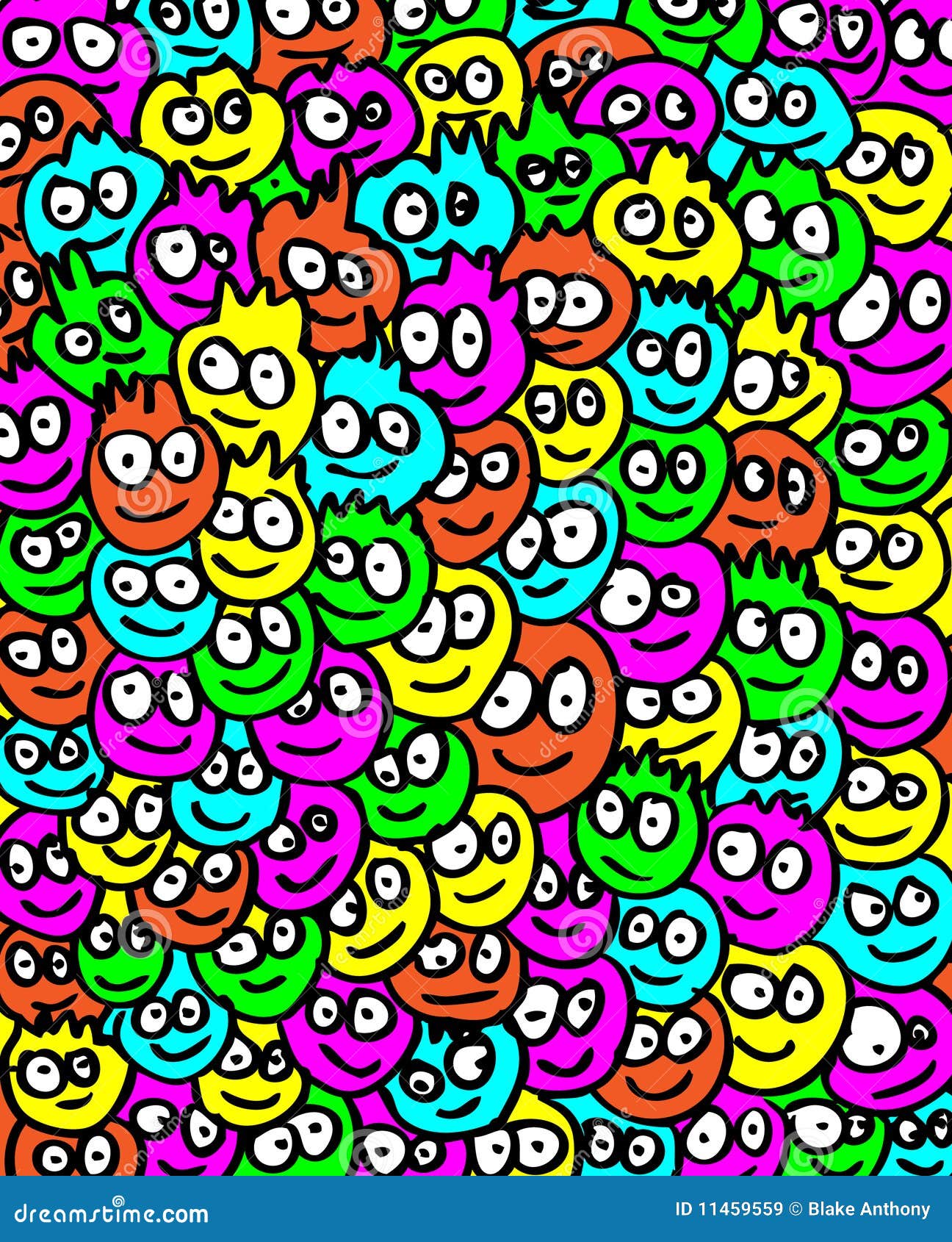 Group Of Smileys Stock Illustration | CartoonDealer.com #13189600