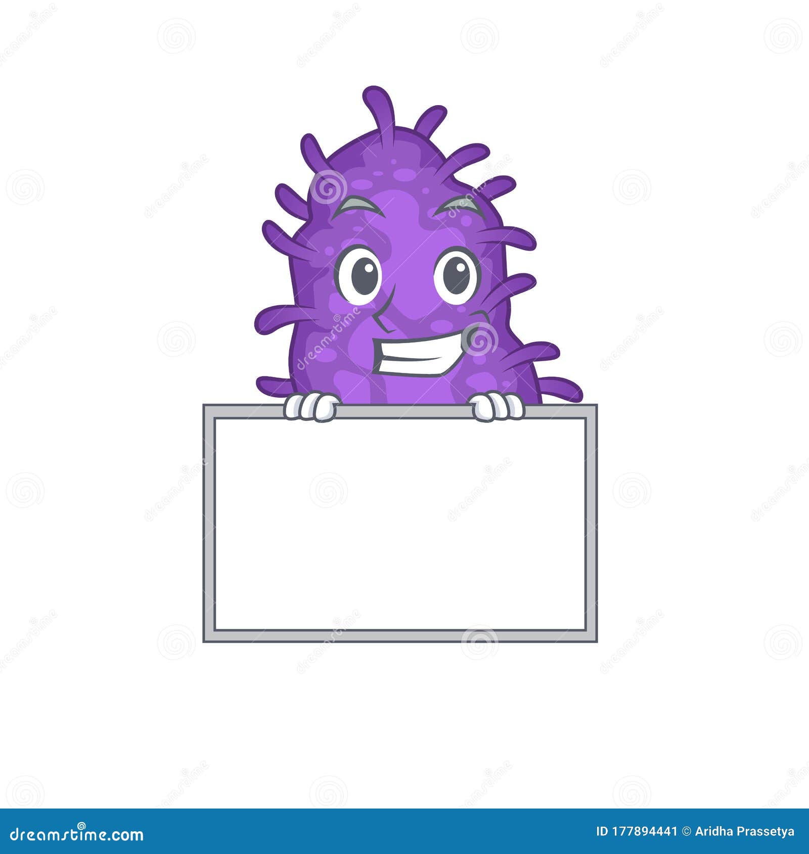 Smiling Bacteria Bacilli Cartoon Design Style Has a Board Stock Vector ...