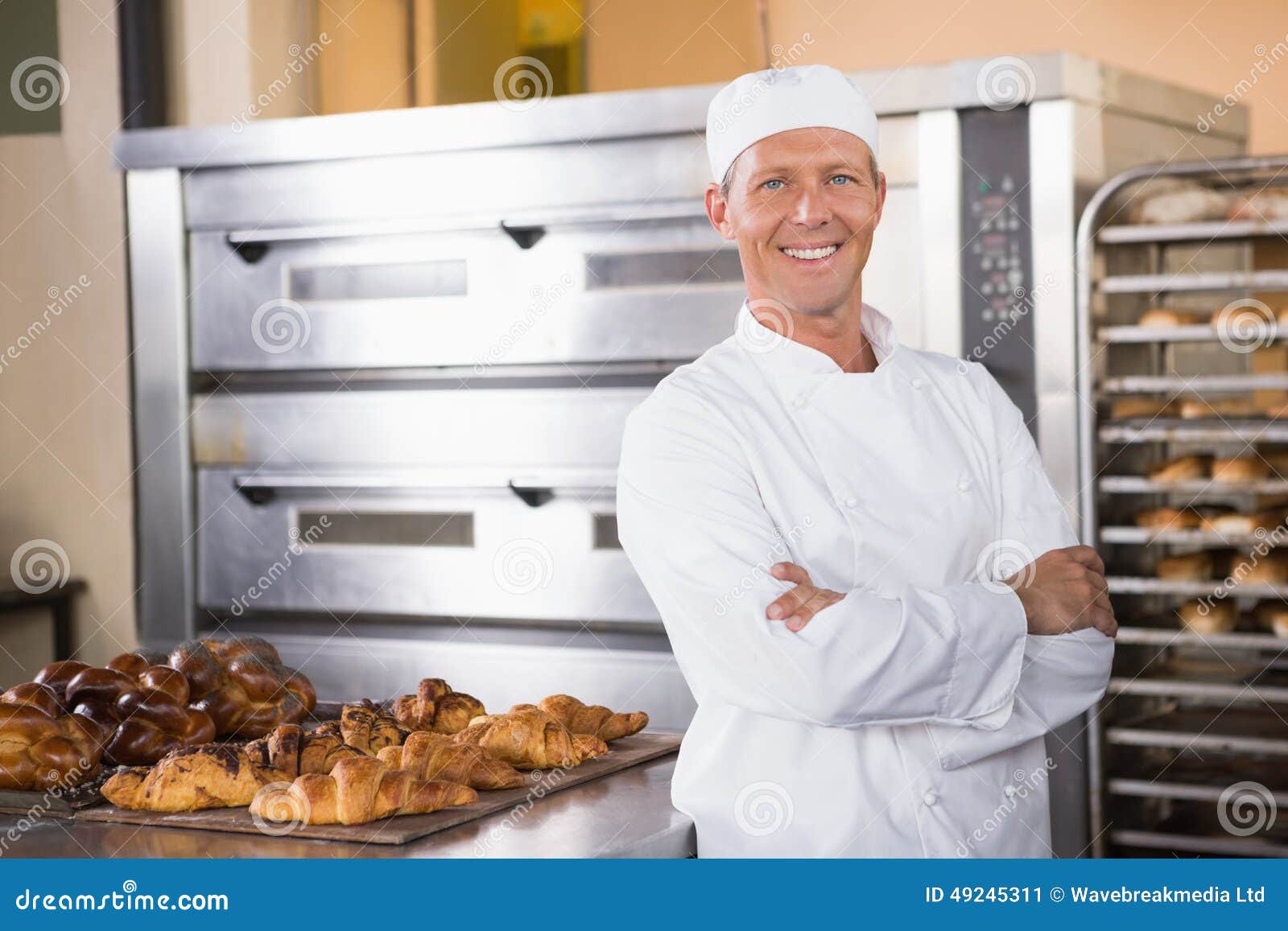 Smiling Baker Looking at Camera Stock Image - Image of caucasian ...
