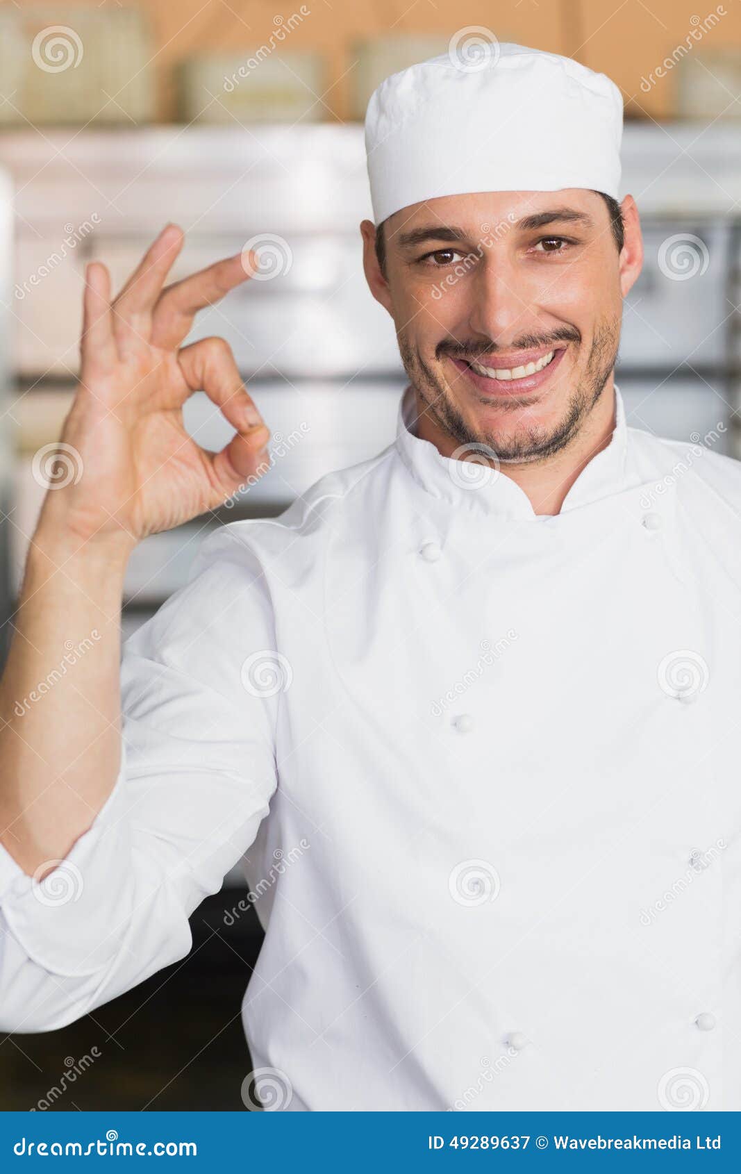 Smiling Baker Looking at Camera Stock Image - Image of male, okay: 49289637