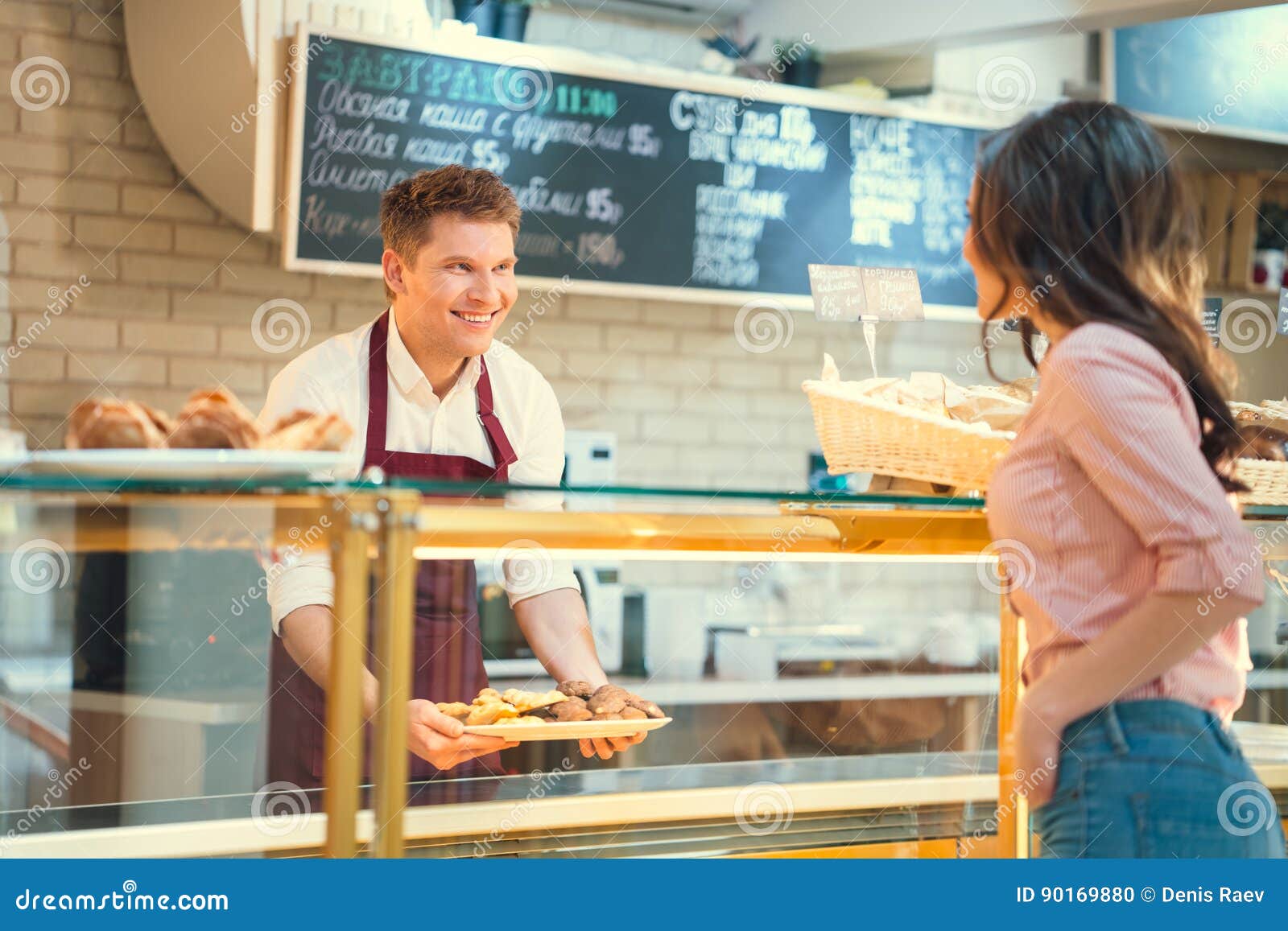 Smiling bakery stock photo. Image of sale, food, caucasian - 90169880