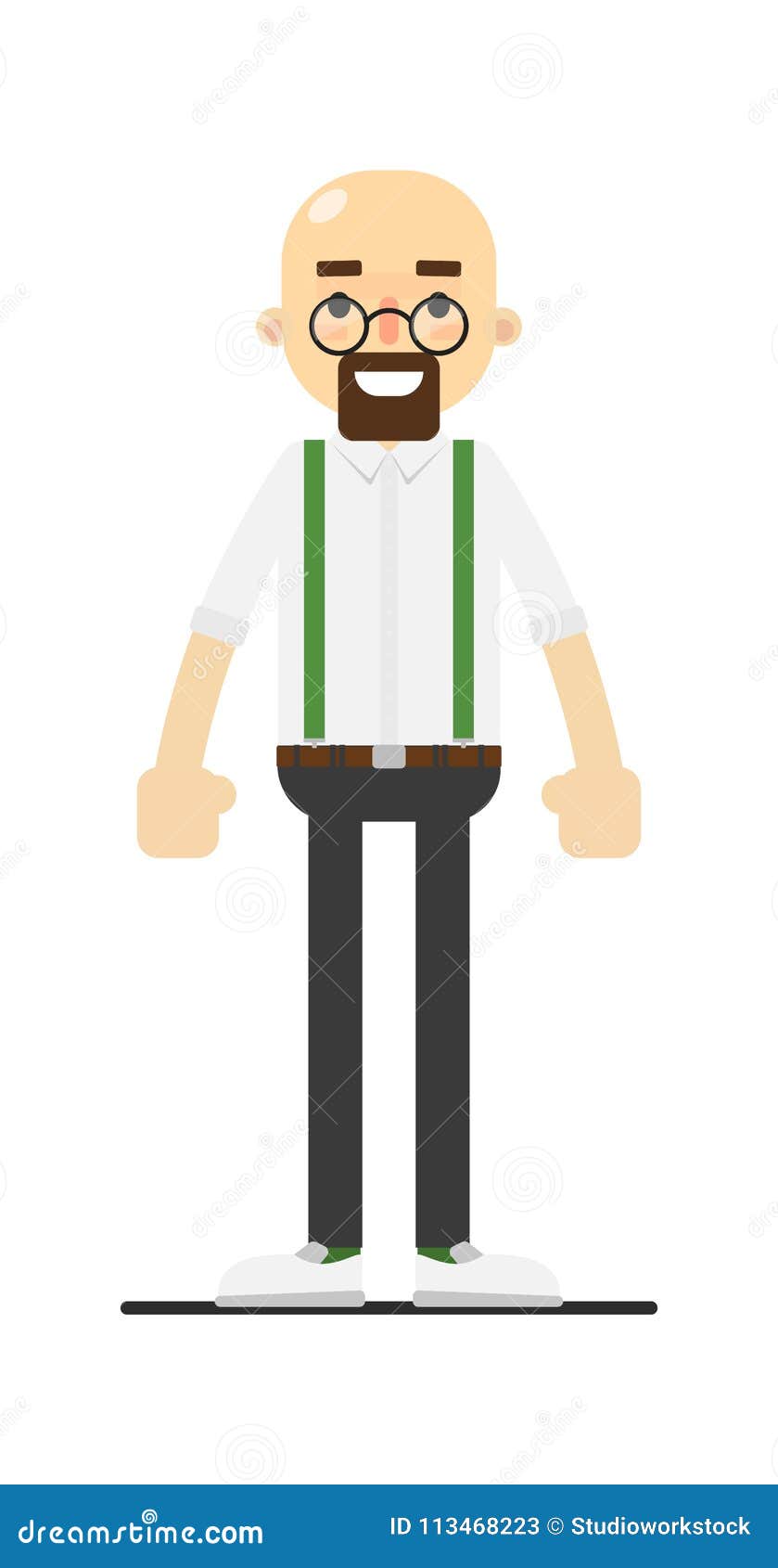 Bald Bearded African American Man Wearing Glasses And Jumper Funny