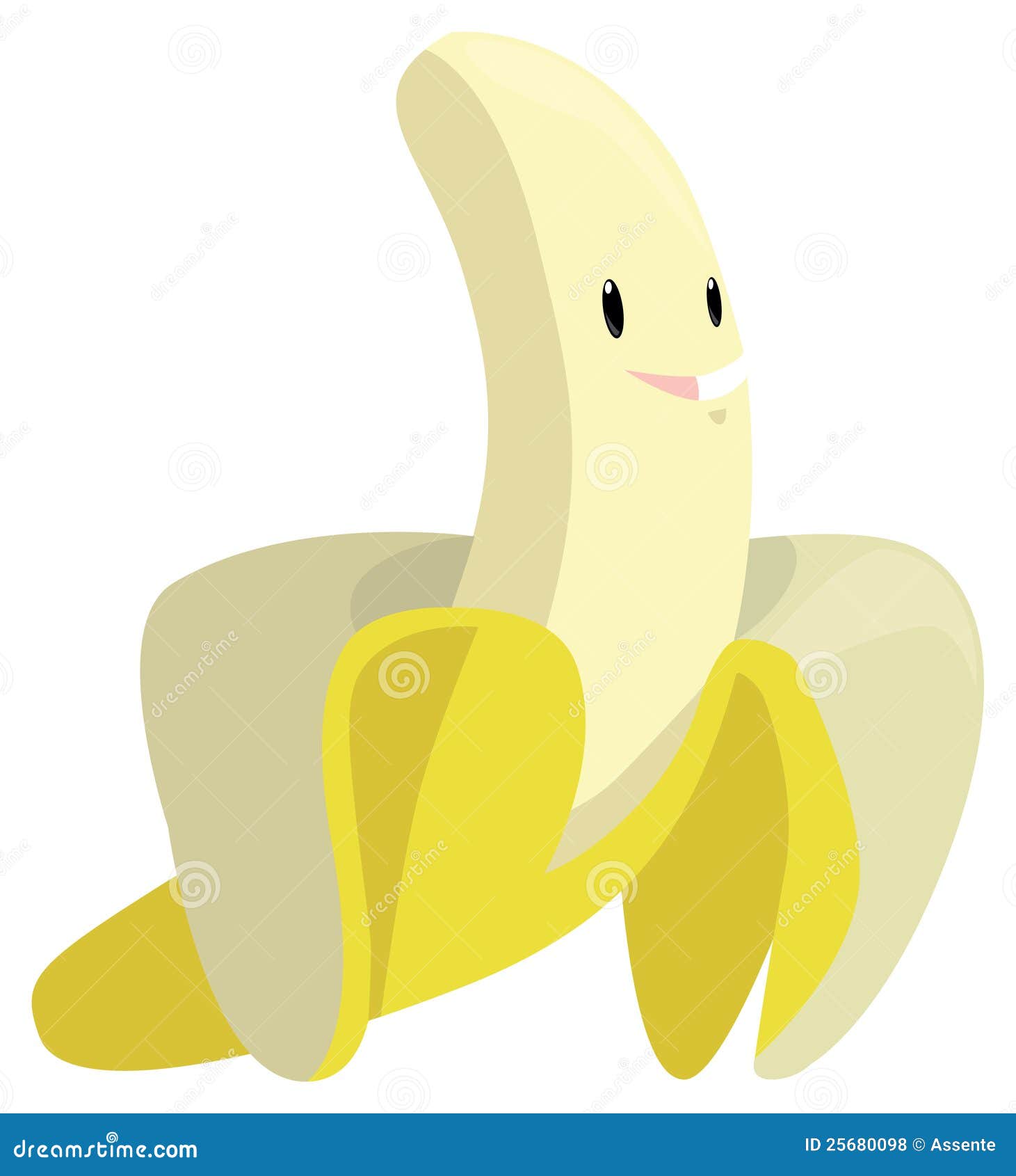 Smiling Banana stock illustration. Illustration of eyed - 25680098
